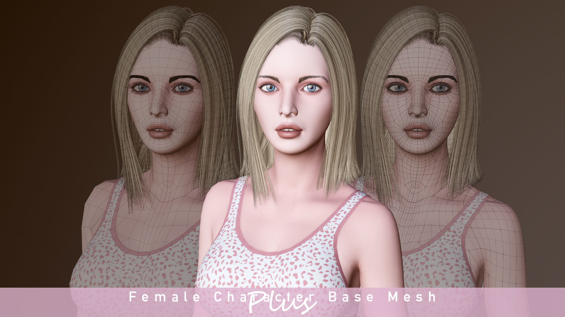 3D model Female Character Base Mesh Plus VER001 VR / AR / low-poly ...