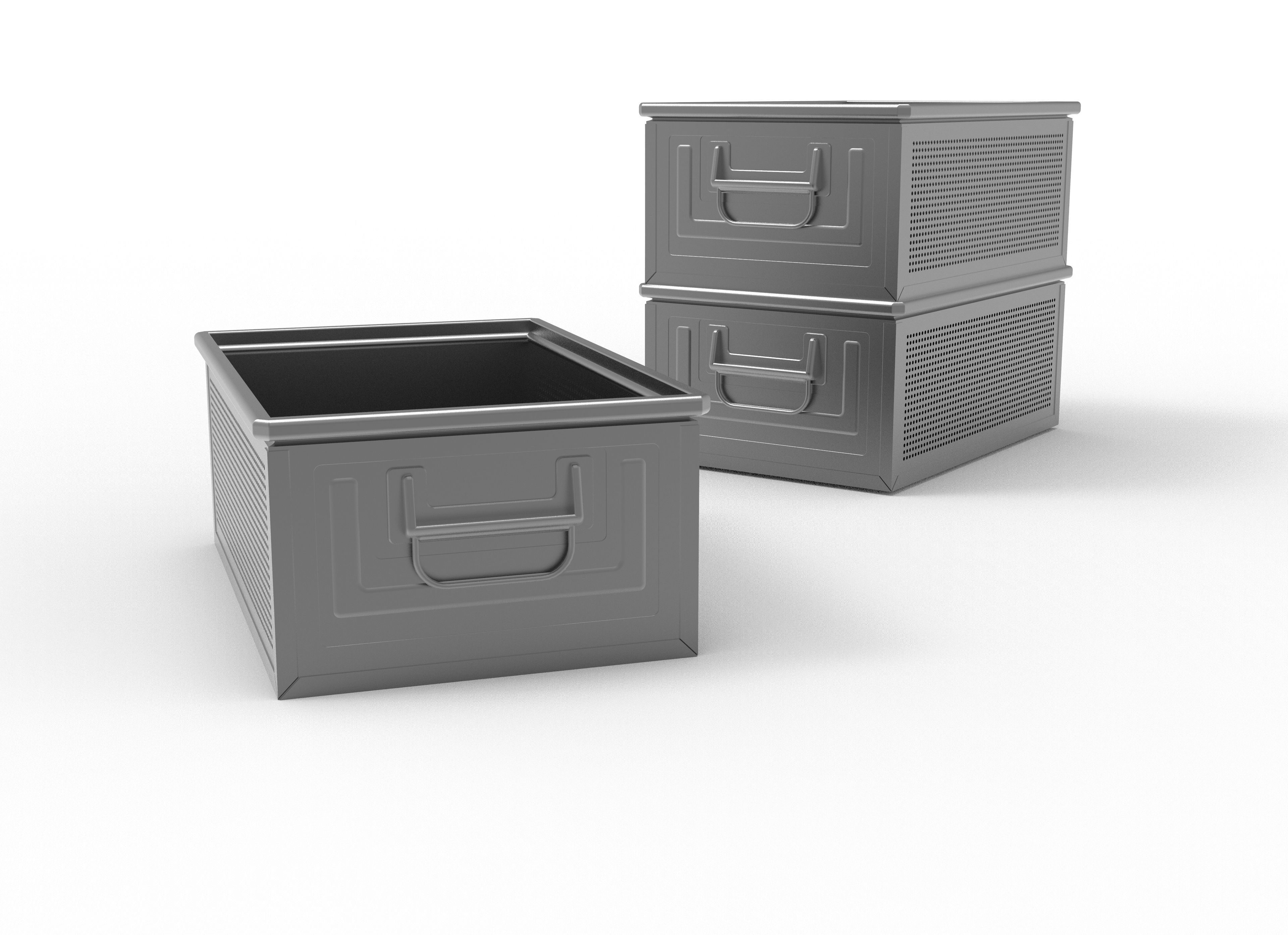 Stackable Steel Box 3D model | CGTrader