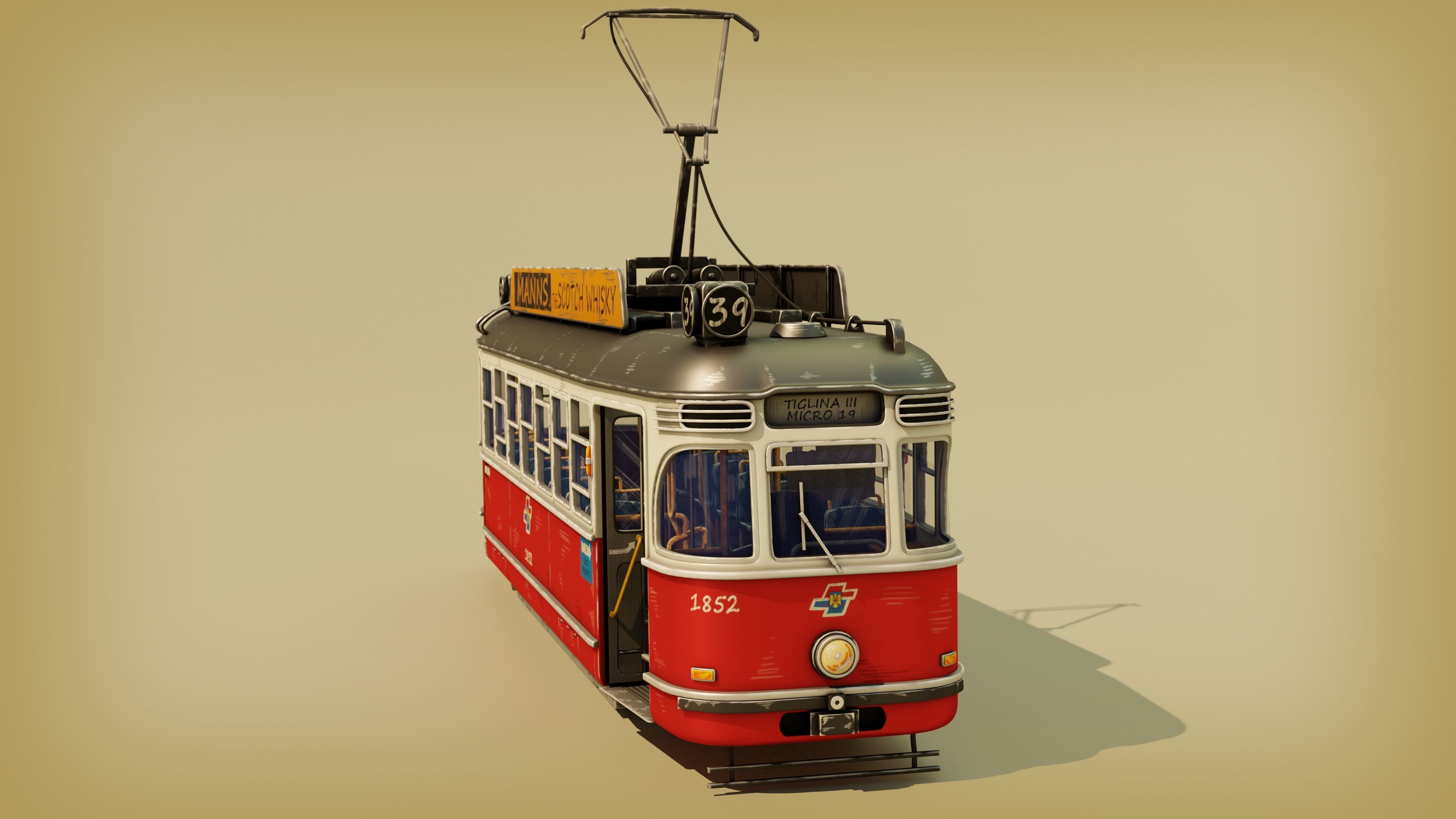 3D model Tram Stylized VR / AR / low-poly | CGTrader