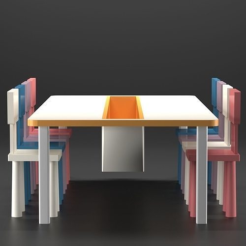 lego desk 3D model | CGTrader