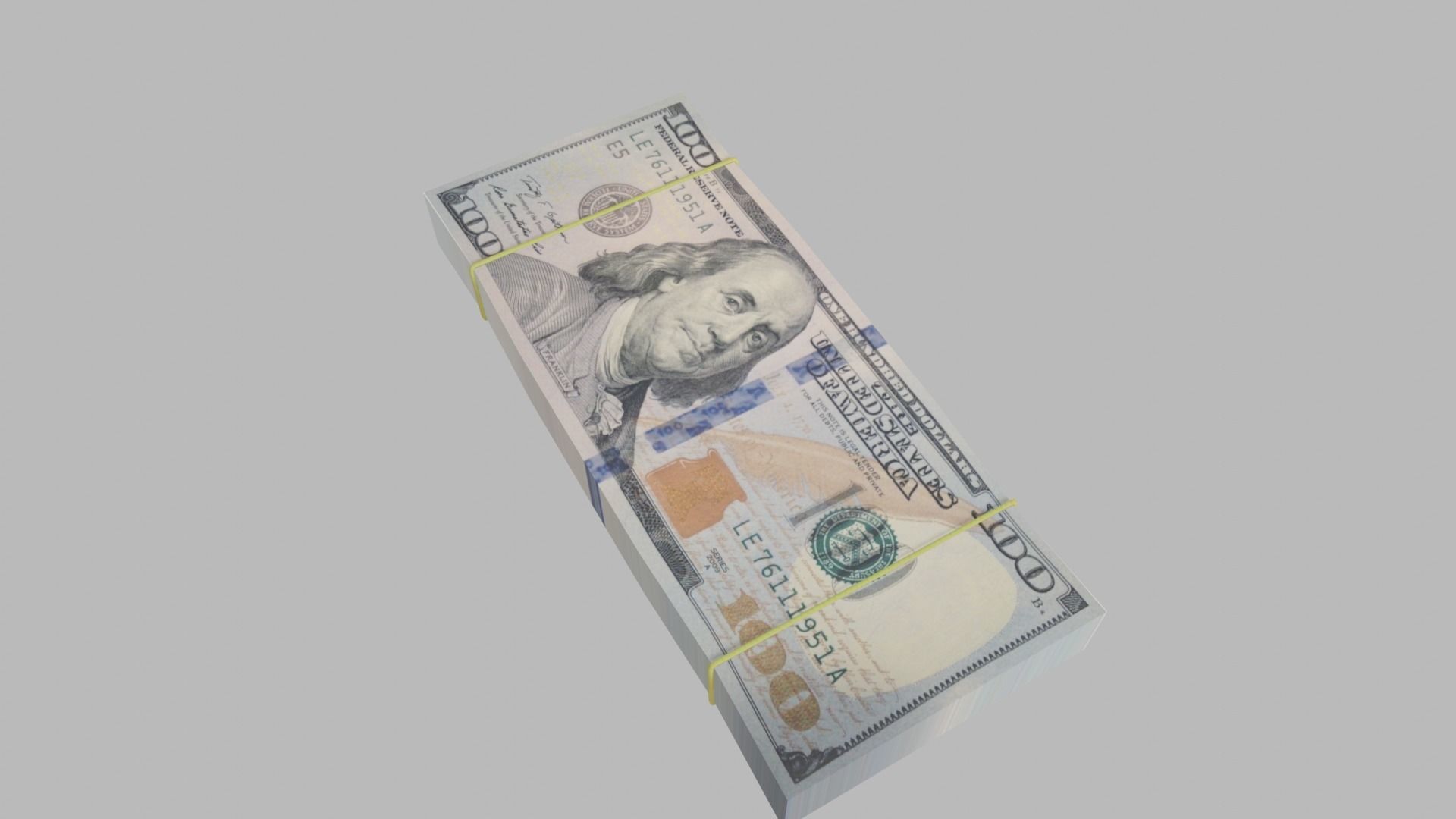 3D model 100 Dollar Bill Stack VR / AR / low-poly | CGTrader