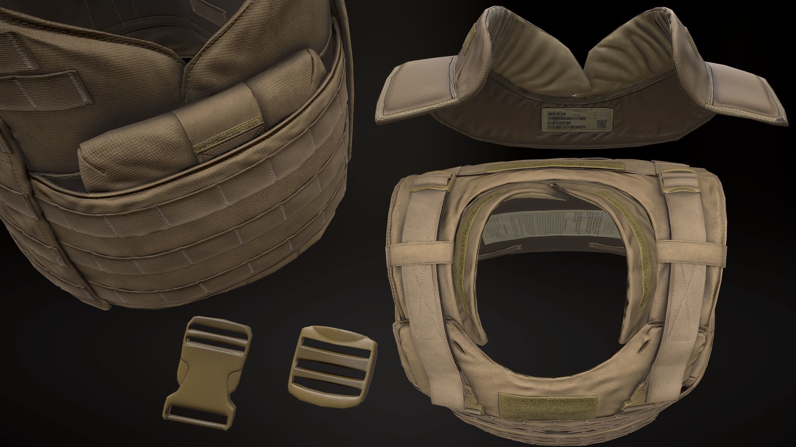 3D model Improved Modular Tactical Vest VR / AR / low-poly | CGTrader
