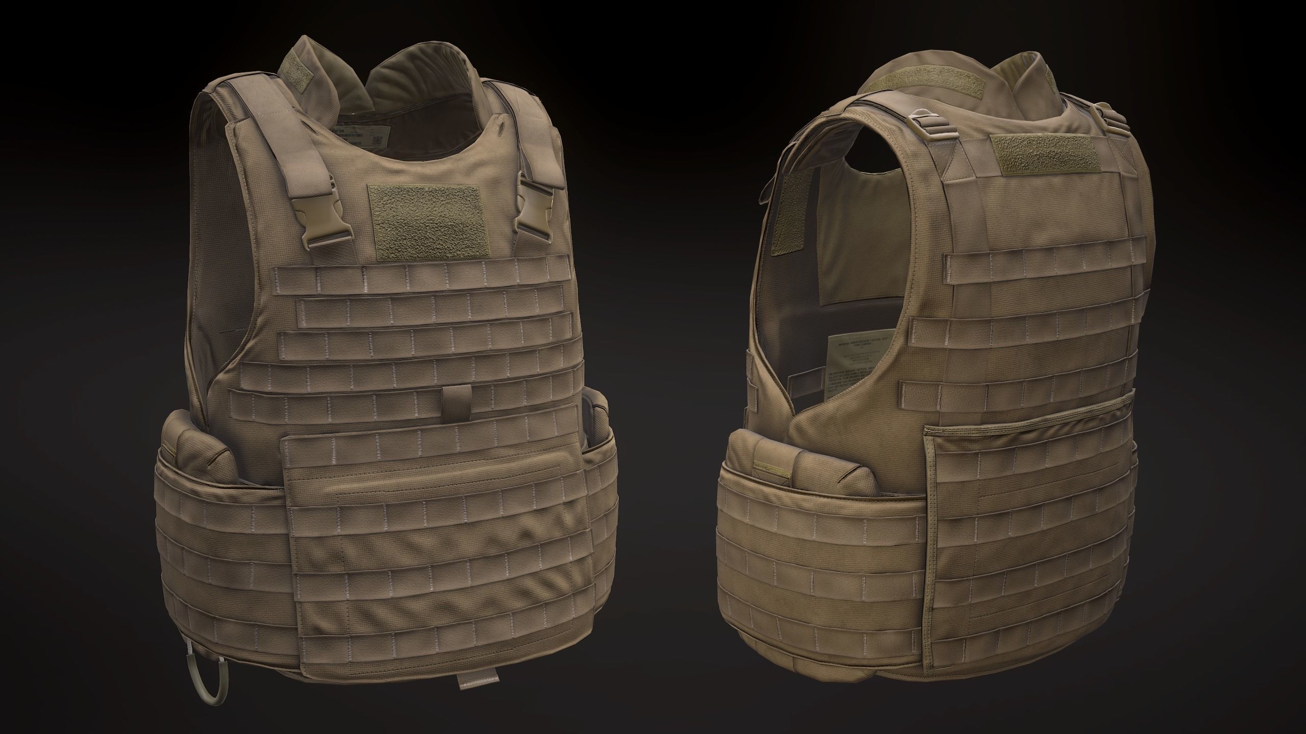 3D model Improved Modular Tactical Vest VR / AR / low-poly | CGTrader