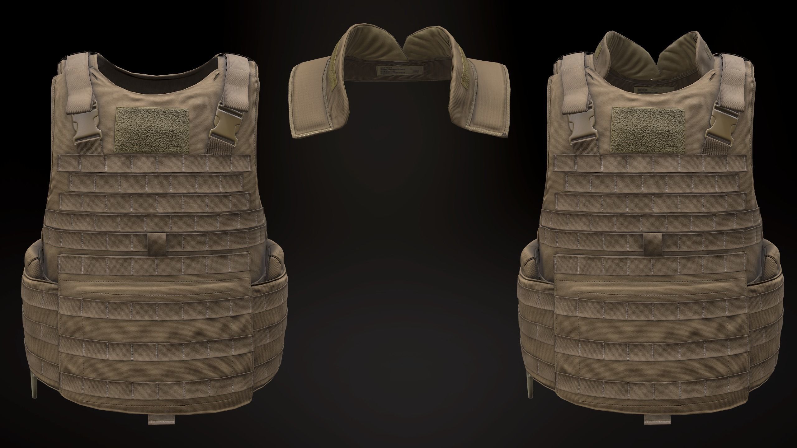 3D model Improved Modular Tactical Vest VR / AR / low-poly | CGTrader