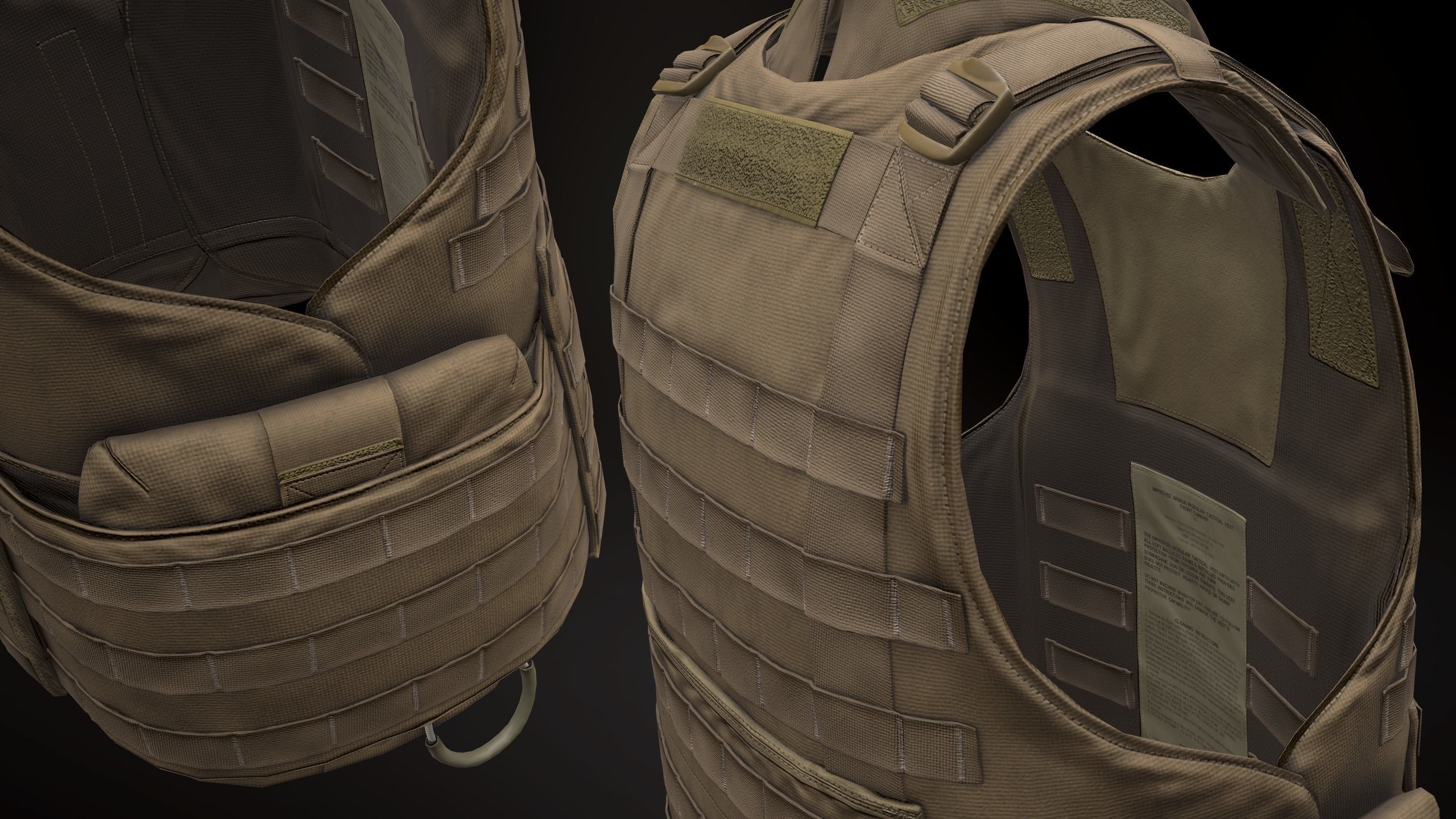 3D model Improved Modular Tactical Vest VR / AR / low-poly | CGTrader