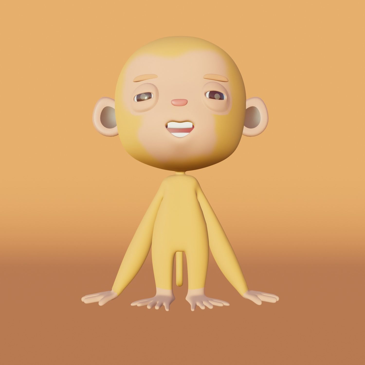 3D model Yellow Monkey VR / AR / low-poly | CGTrader