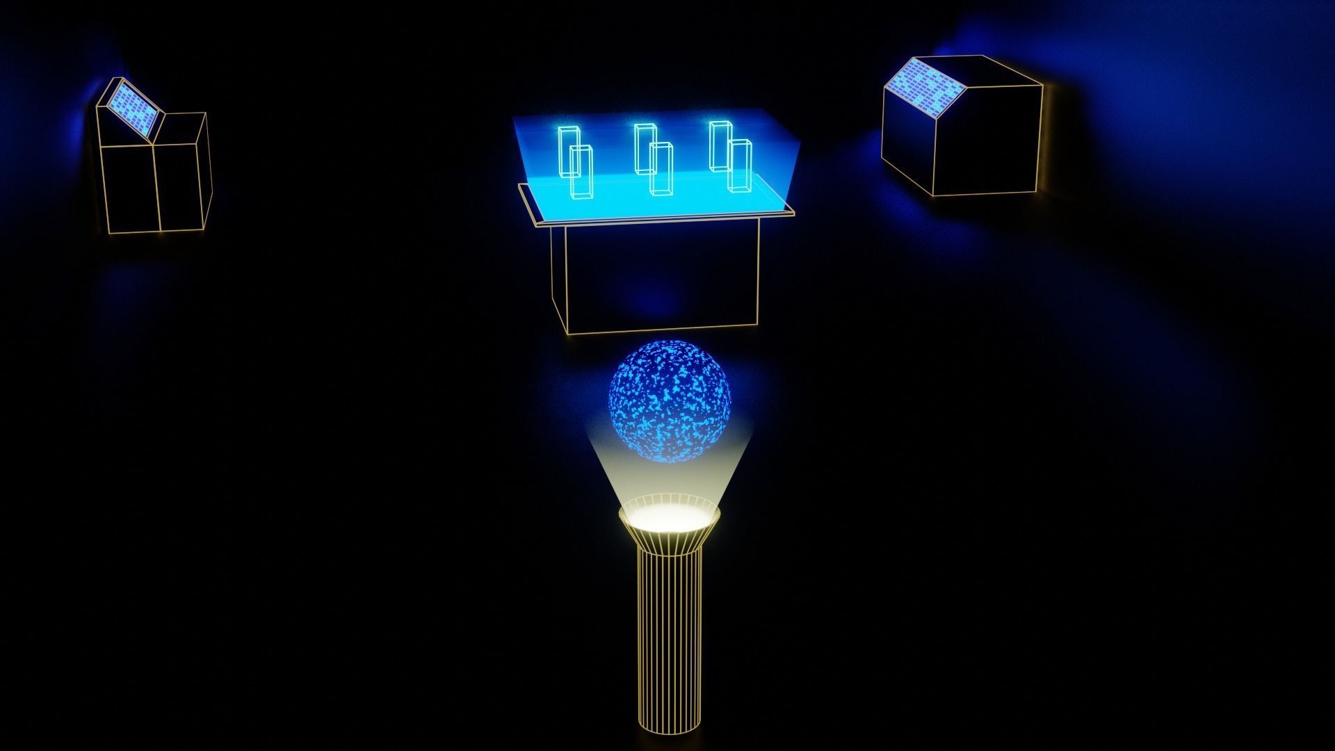 Simple Sci-fi Room 3D model animated | CGTrader