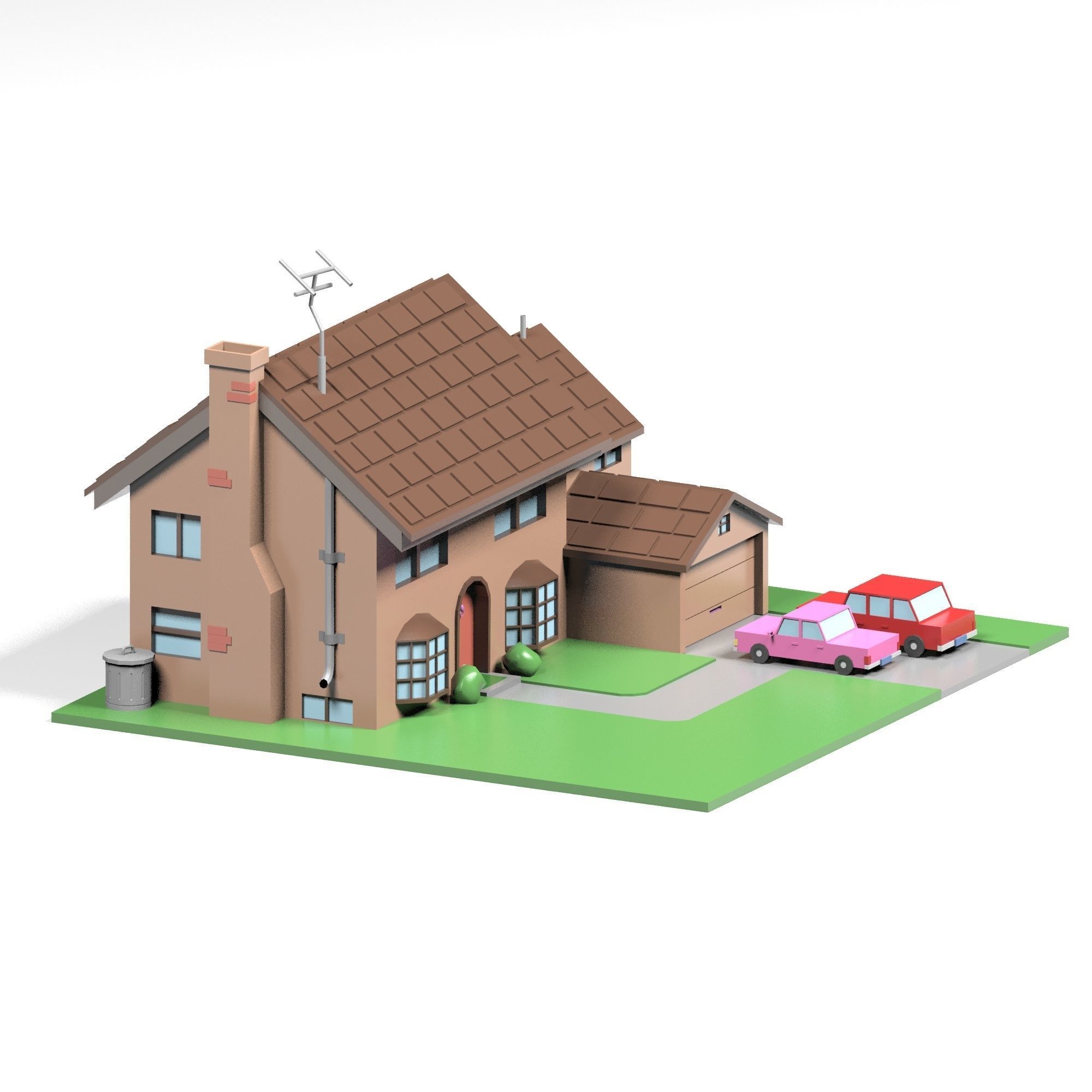 3D model The Simpsons House VR / AR / low-poly | CGTrader