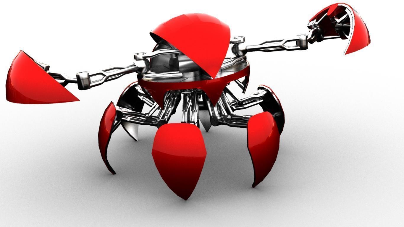 3D model Ball-crab transformer VB-2 VR / AR / low-poly rigged animated ...
