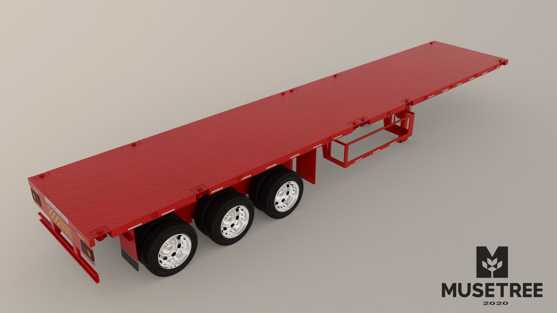 3D model Trailer flatbed container VR / AR / low-poly | CGTrader