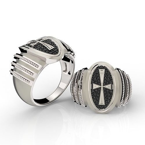 Ring Oval Cross Pattee 3D model 3D printable | CGTrader