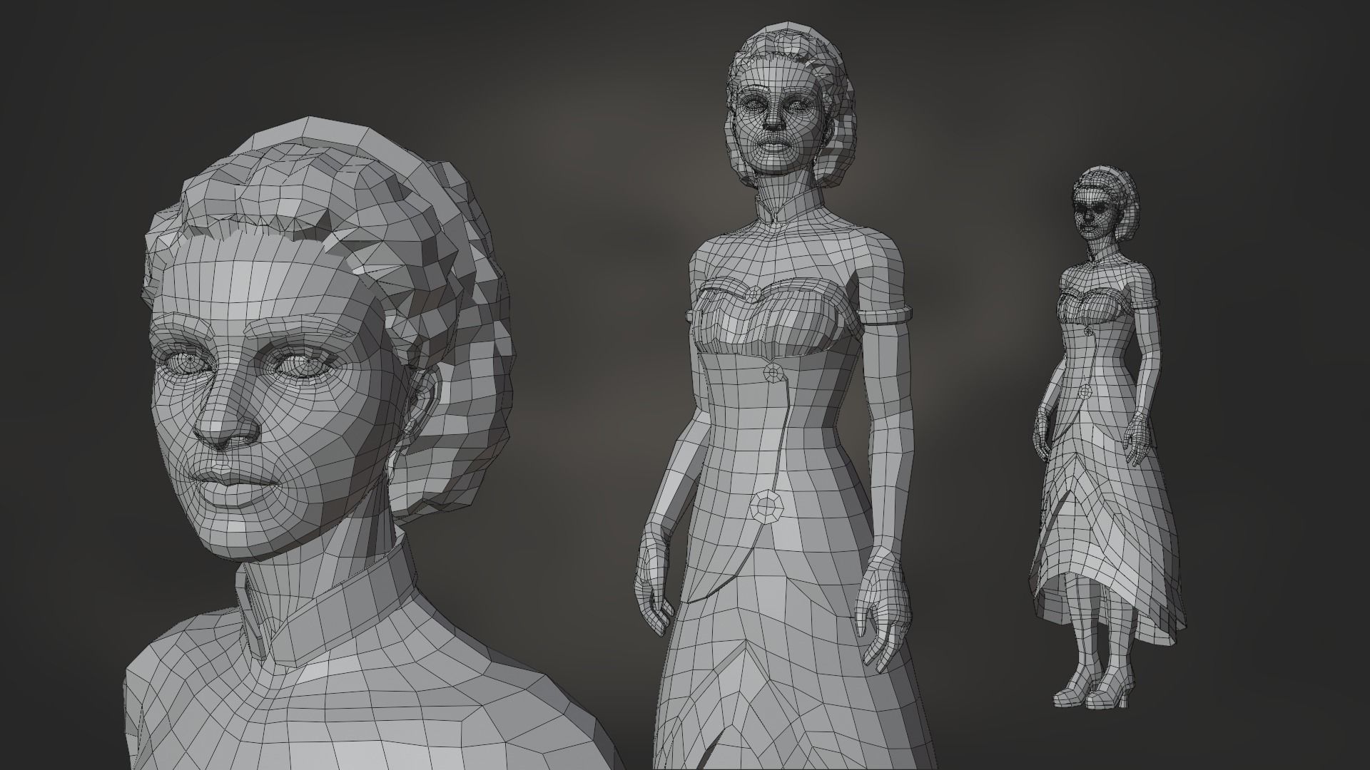 3D model Lillian woman in dress VR / AR / low-poly | CGTrader
