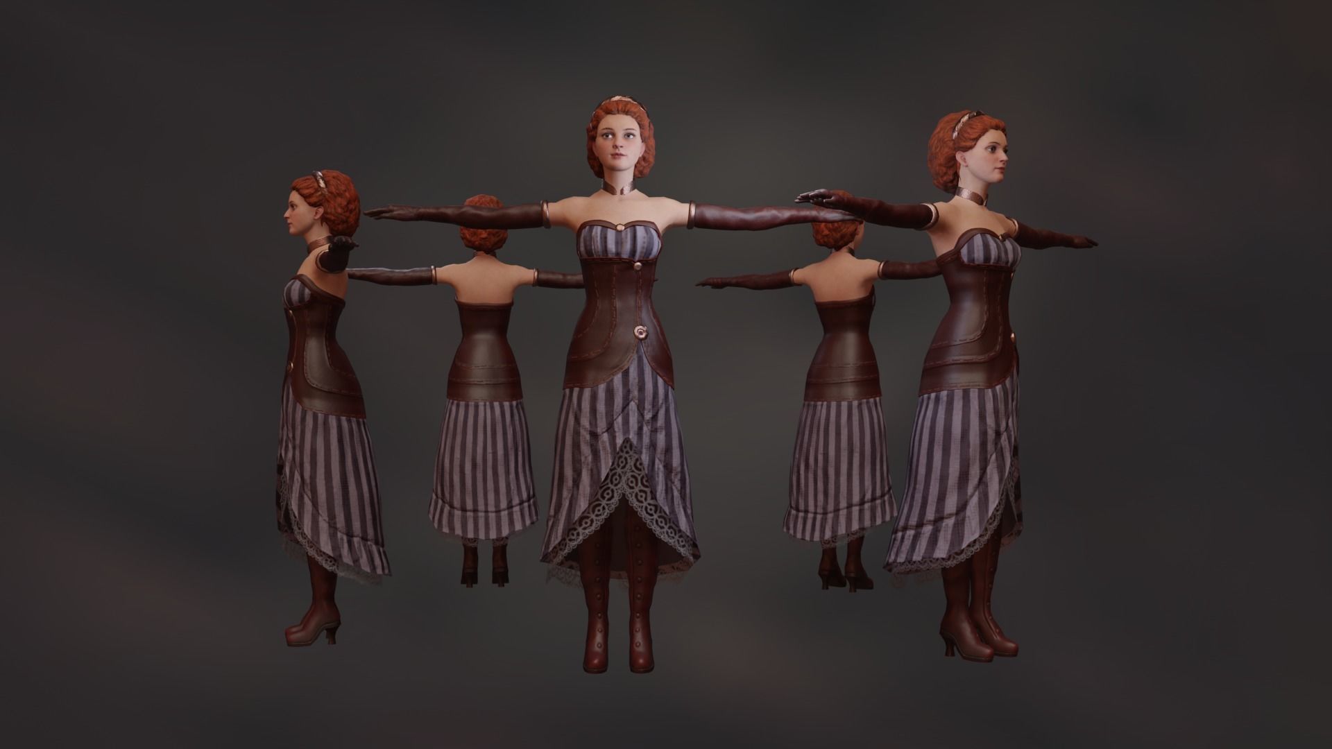 3D model Lillian woman in dress VR / AR / low-poly | CGTrader