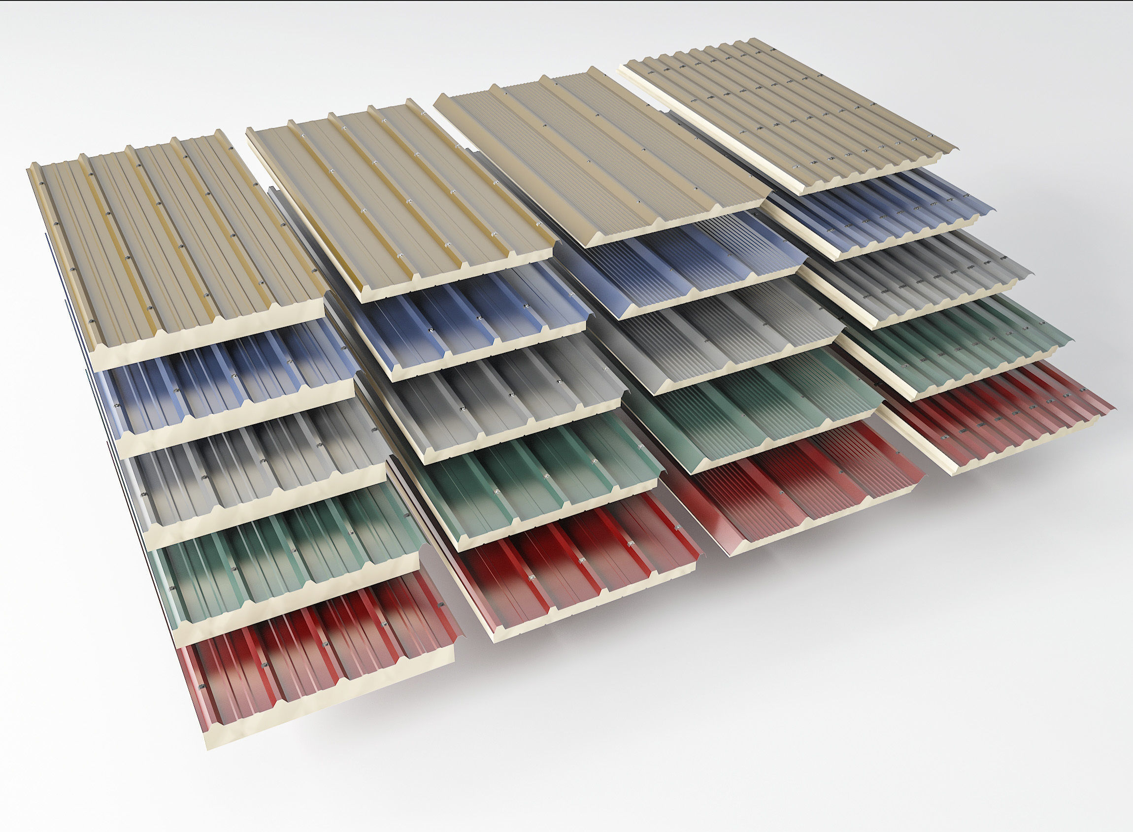 sloped roof-sandwich panel 3D model | CGTrader