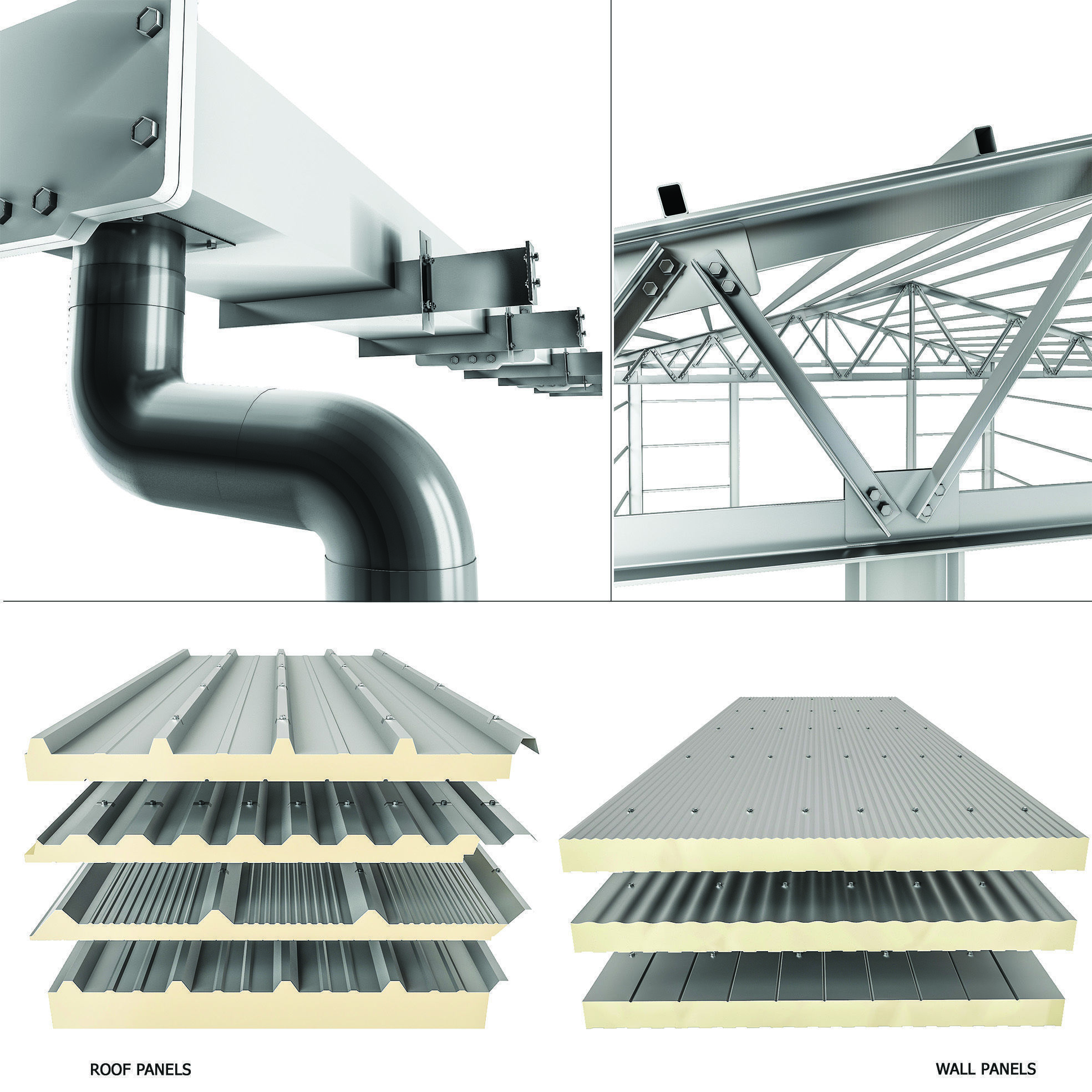 sloped roof-sandwich panel 3D model | CGTrader