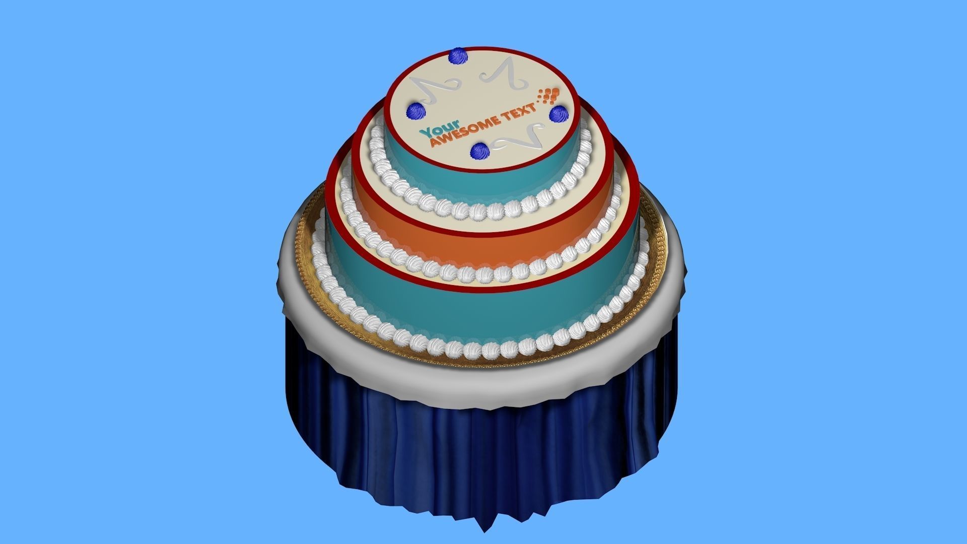 3D Cartoon cake with with assembly animation 3D model | CGTrader