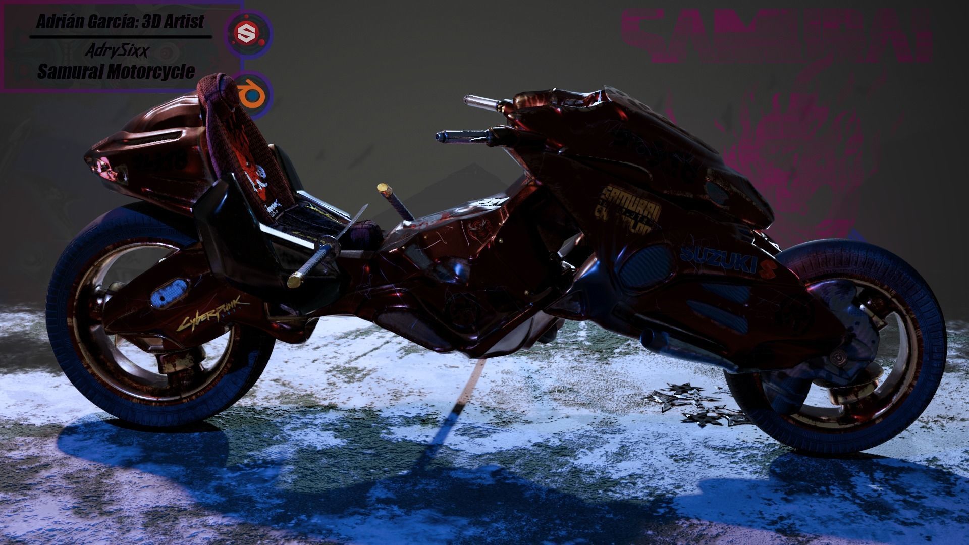 Samurai-Motorcycle motorcycle in video game 3D model | CGTrader