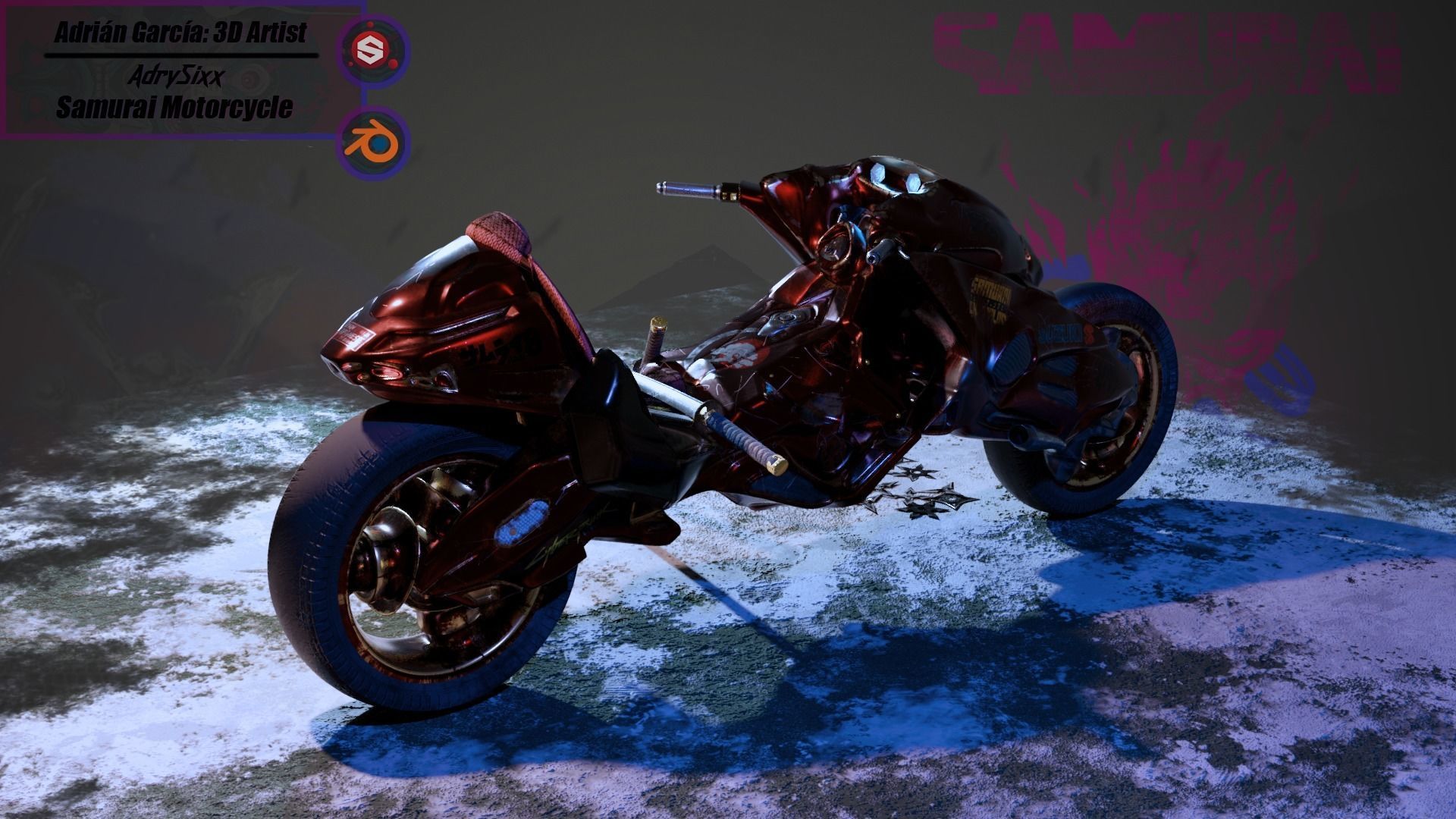 Samurai-Motorcycle motorcycle in video game 3D model | CGTrader