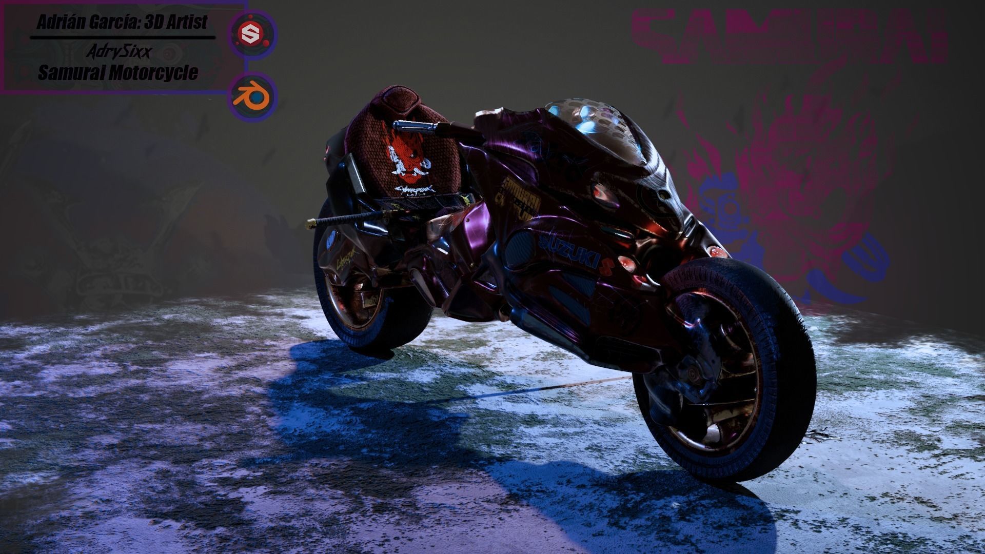 Samurai-Motorcycle motorcycle in video game 3D model | CGTrader