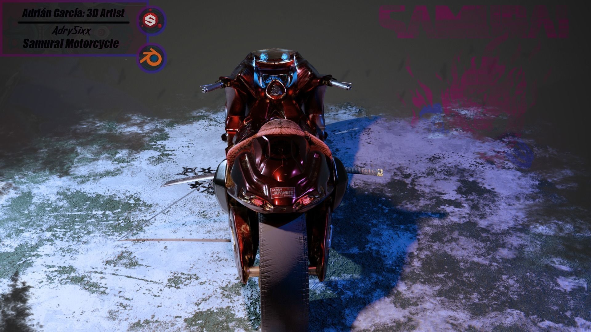 Samurai-Motorcycle motorcycle in video game 3D model | CGTrader