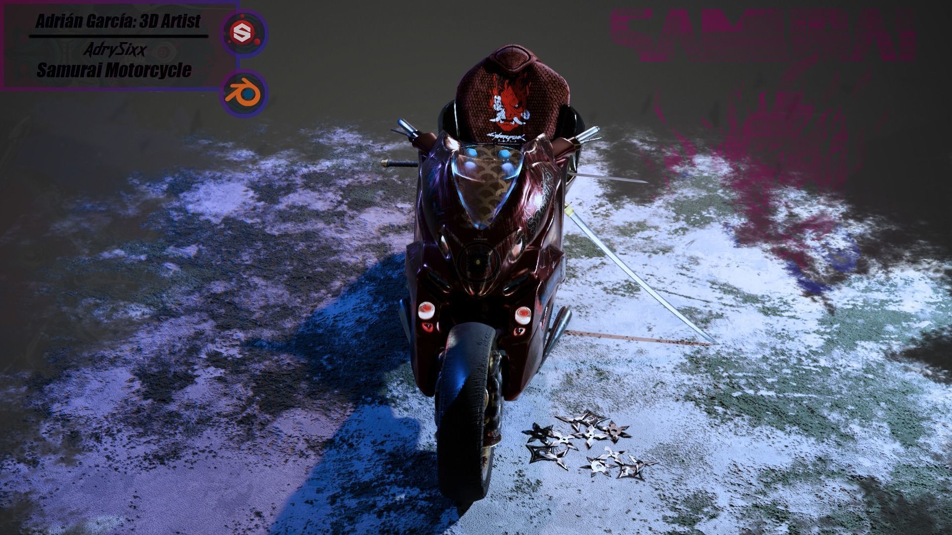 Samurai-Motorcycle motorcycle in video game 3D model | CGTrader