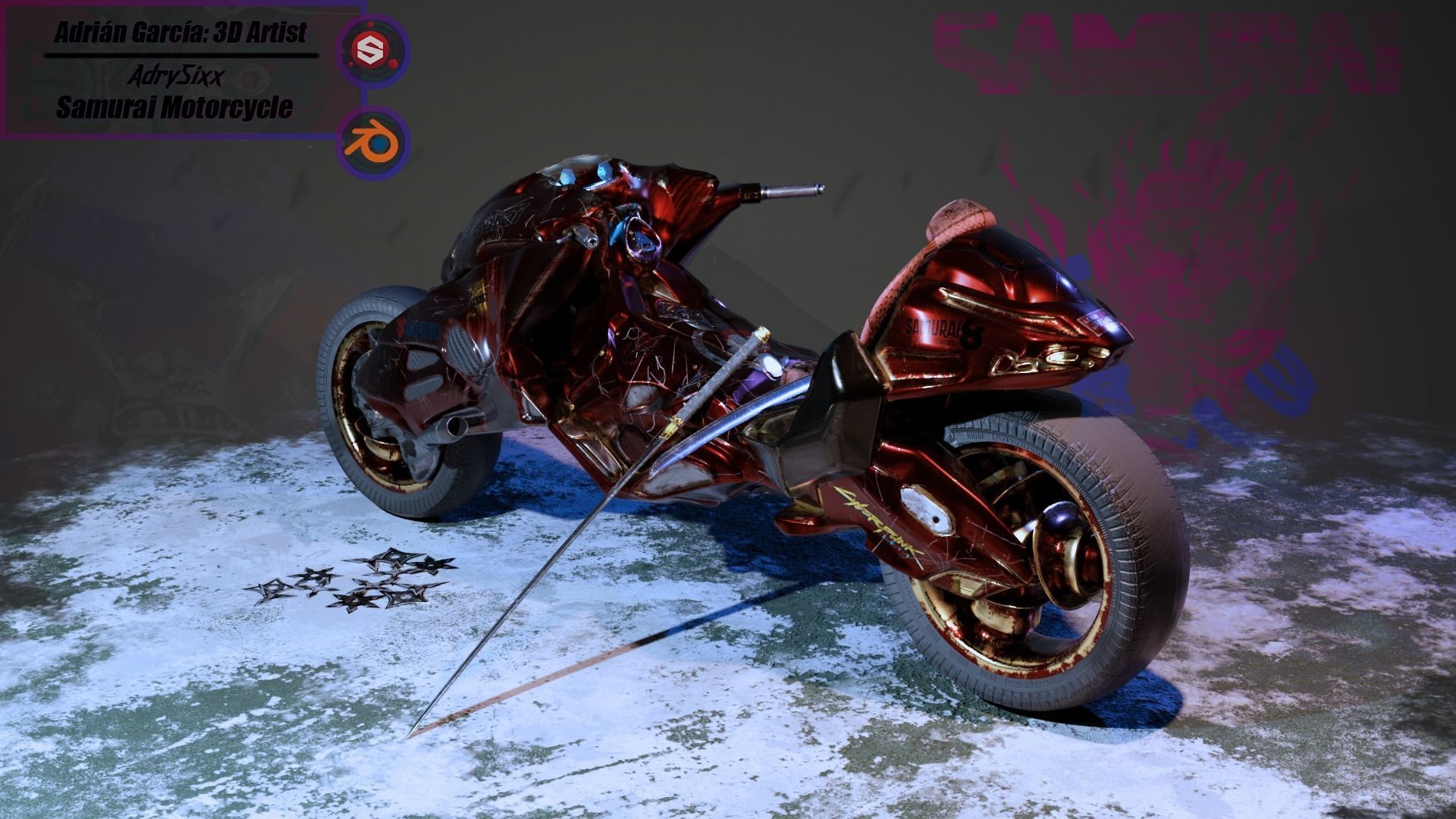 Samurai-Motorcycle motorcycle in video game 3D model | CGTrader