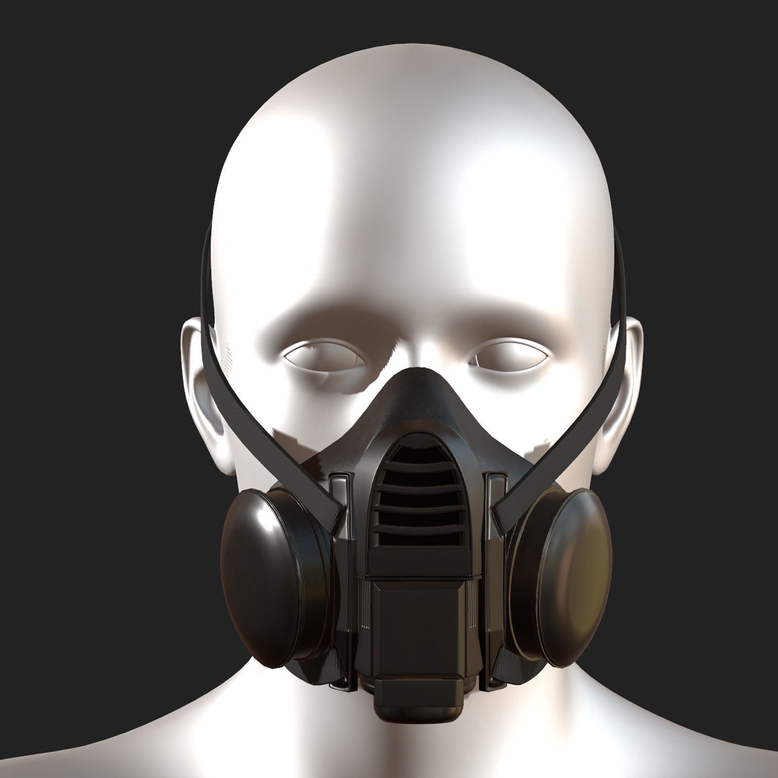 3D model Gas mask respirator Black plastic VR / AR / low-poly | CGTrader