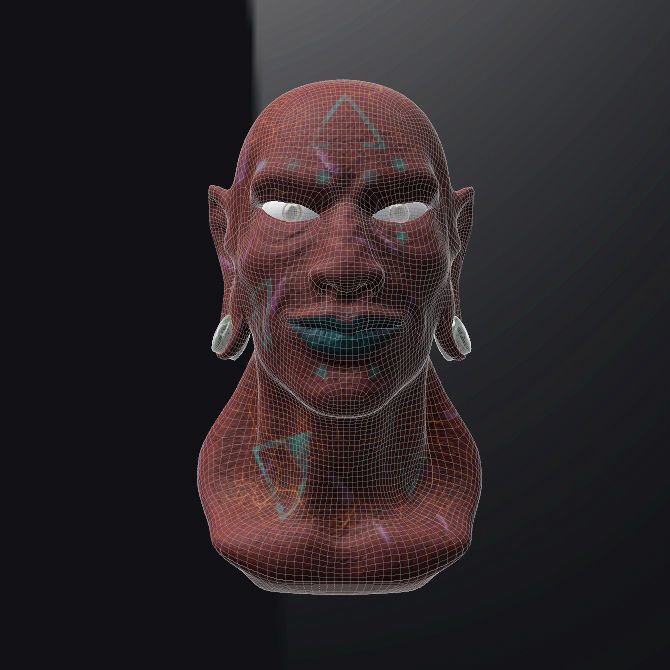 3D model Futuristic Alien Tribe Male Bust VR / AR / low-poly | CGTrader