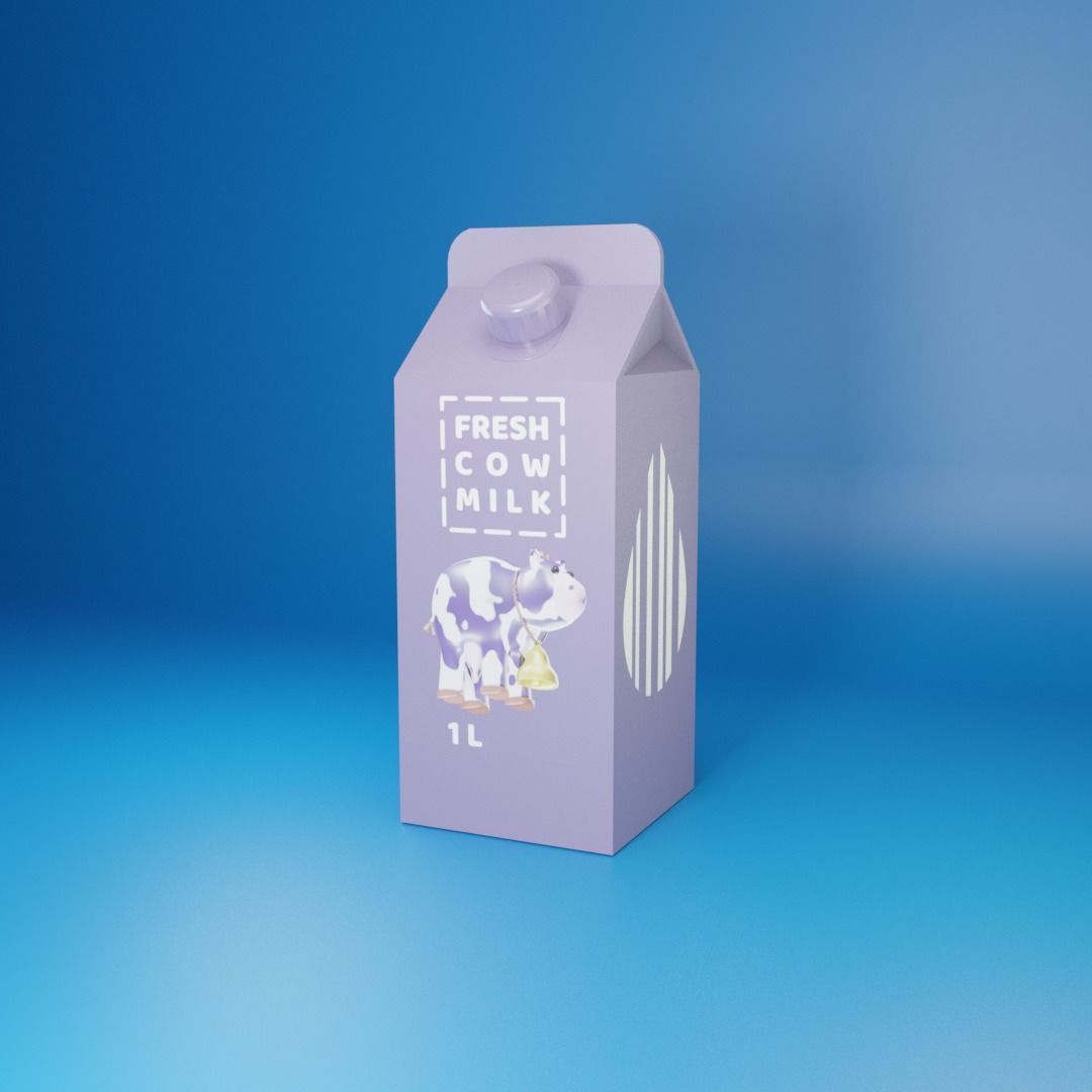 3D model Milk pack VR / AR / low-poly | CGTrader