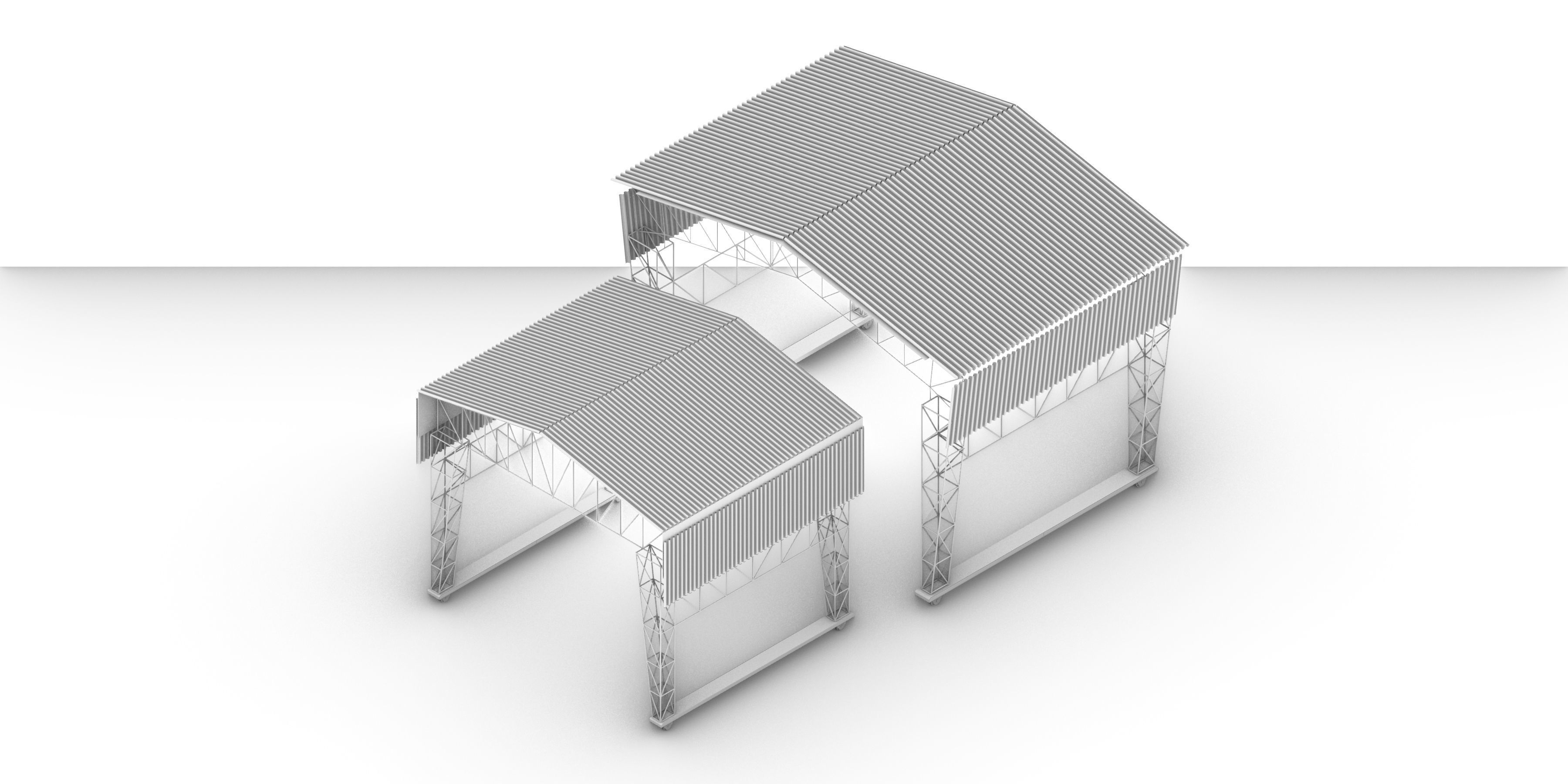 Movable Roof Facade 3D model | CGTrader