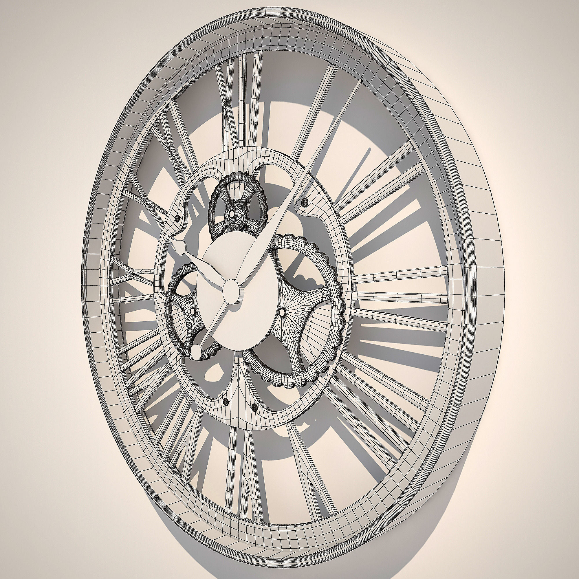 Wall Clock Gear Kare Design 3D model | CGTrader