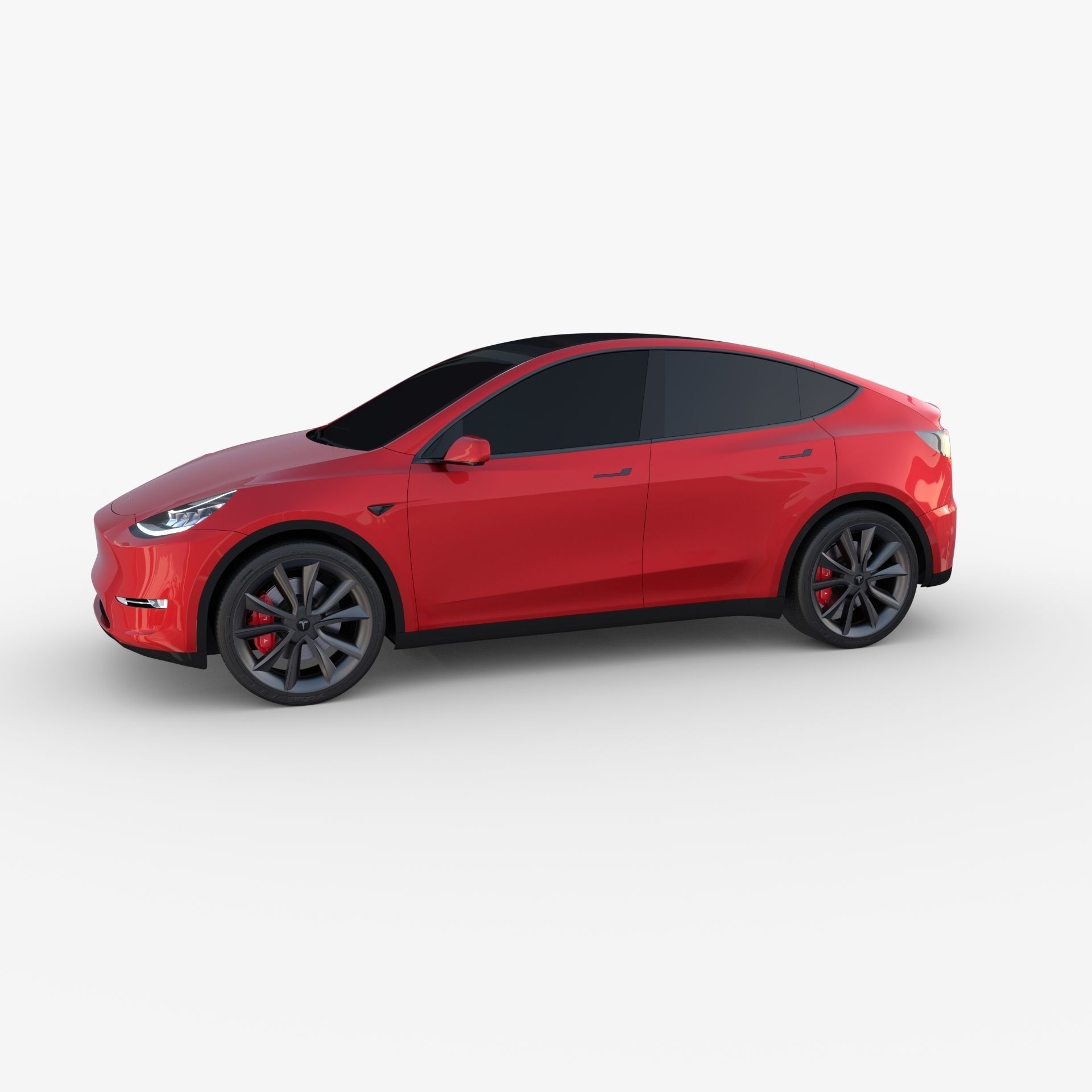 Tesla Model Y Red 3D model | CGTrader