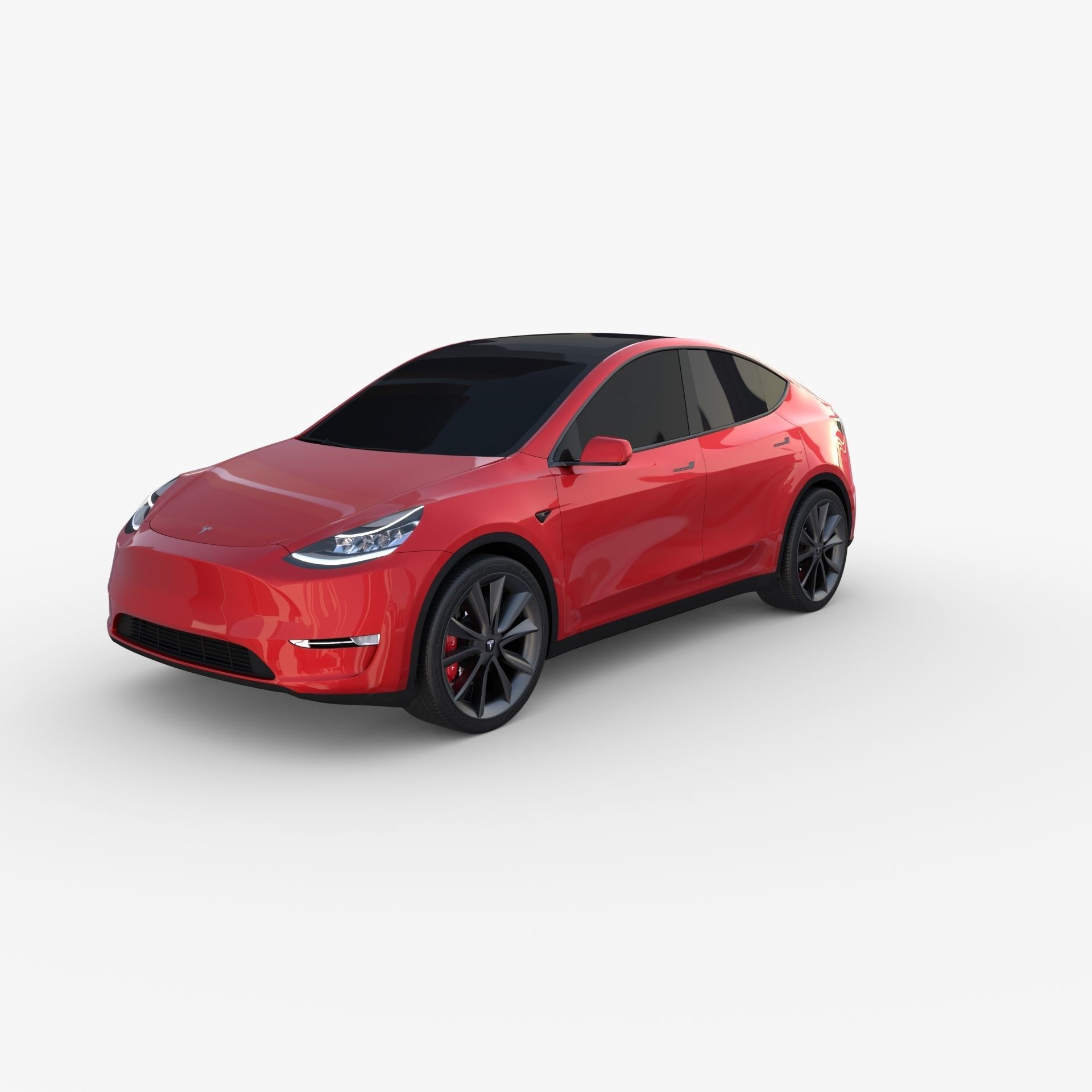 Tesla Model Y Red 3D model | CGTrader