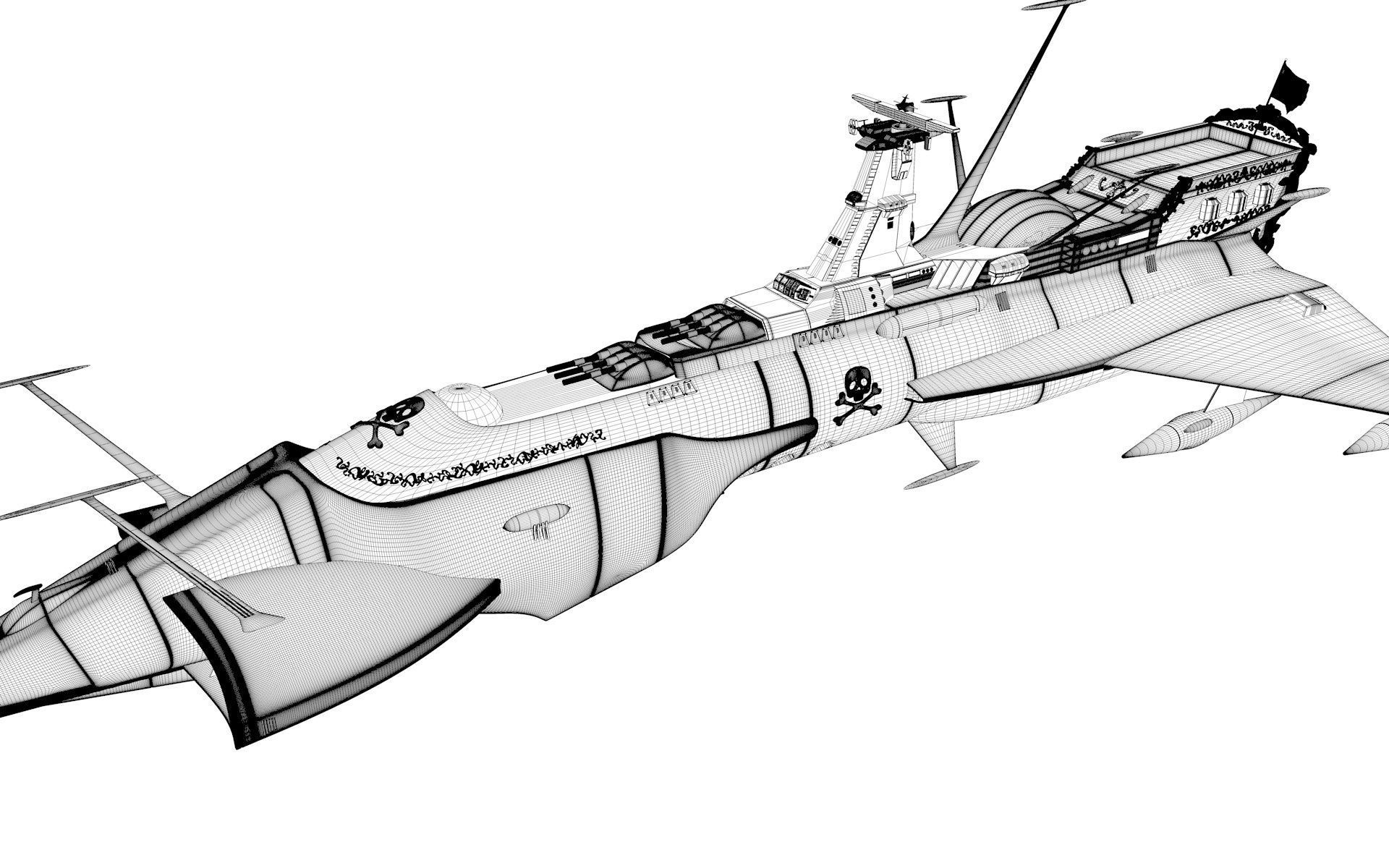 Arcadia Captain Harlock Spaceship 3D model | CGTrader