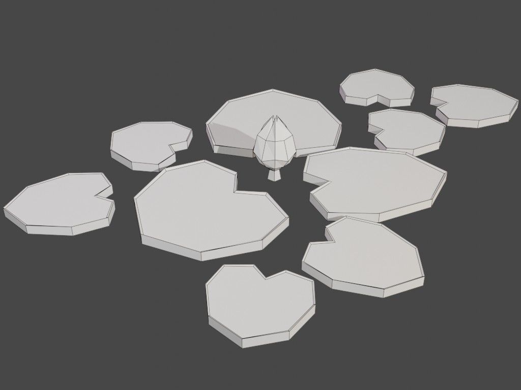 Low poly water lilies free VR / AR / low-poly 3D model | CGTrader