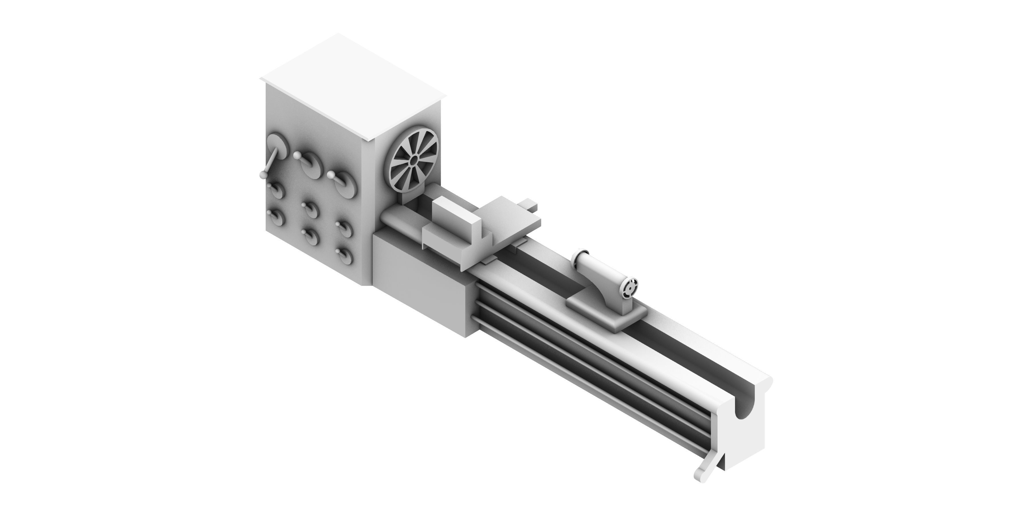 Lathe Machine with DRO 3D model | CGTrader