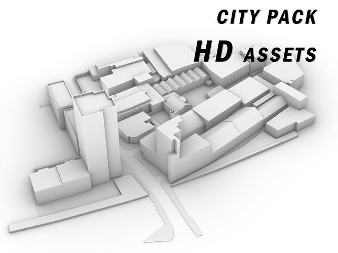 3D model STREET PACK VR / AR / low-poly | CGTrader