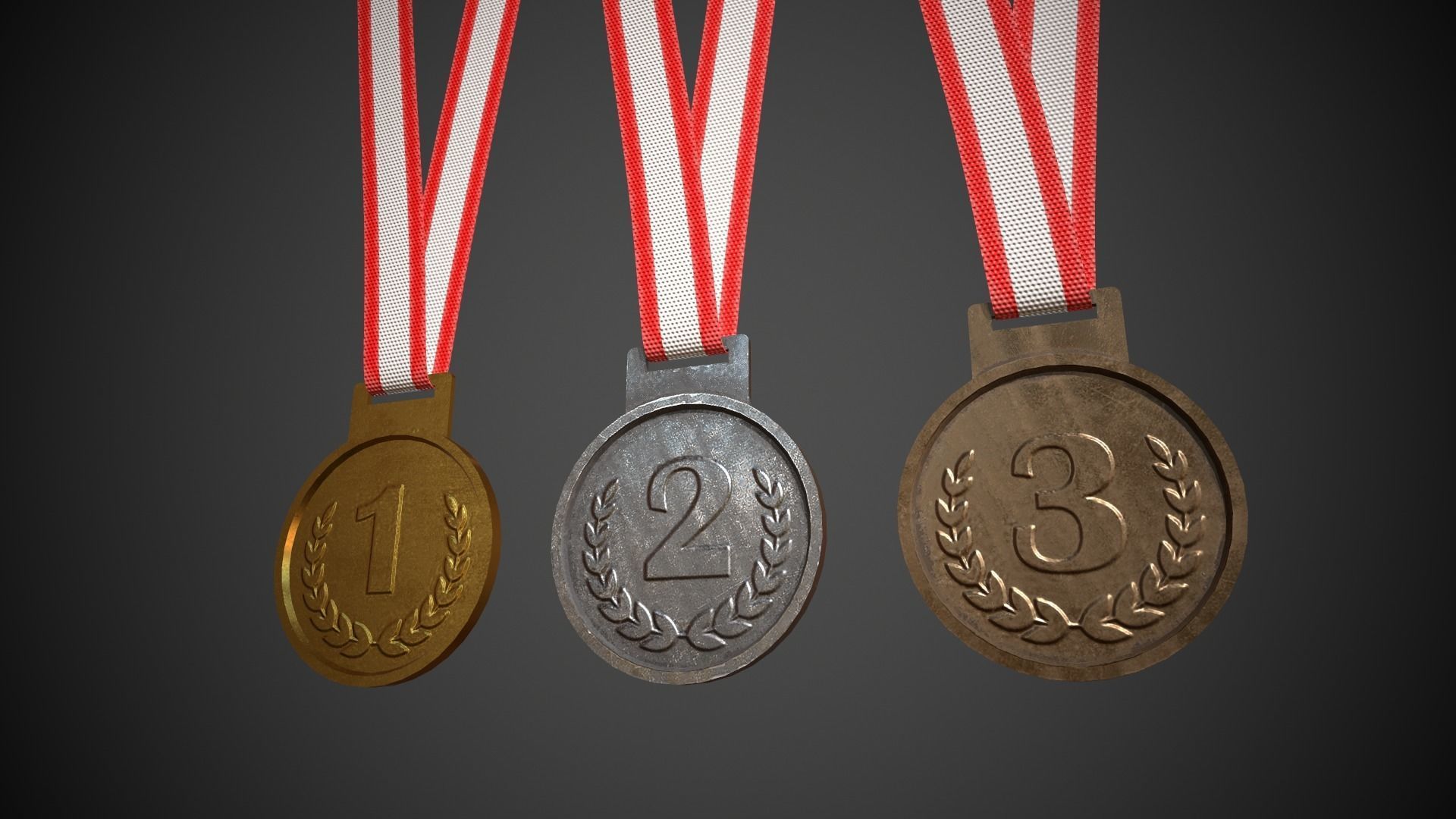 3D model Olympic Medals Sport Competition Medals VR / AR / low-poly ...