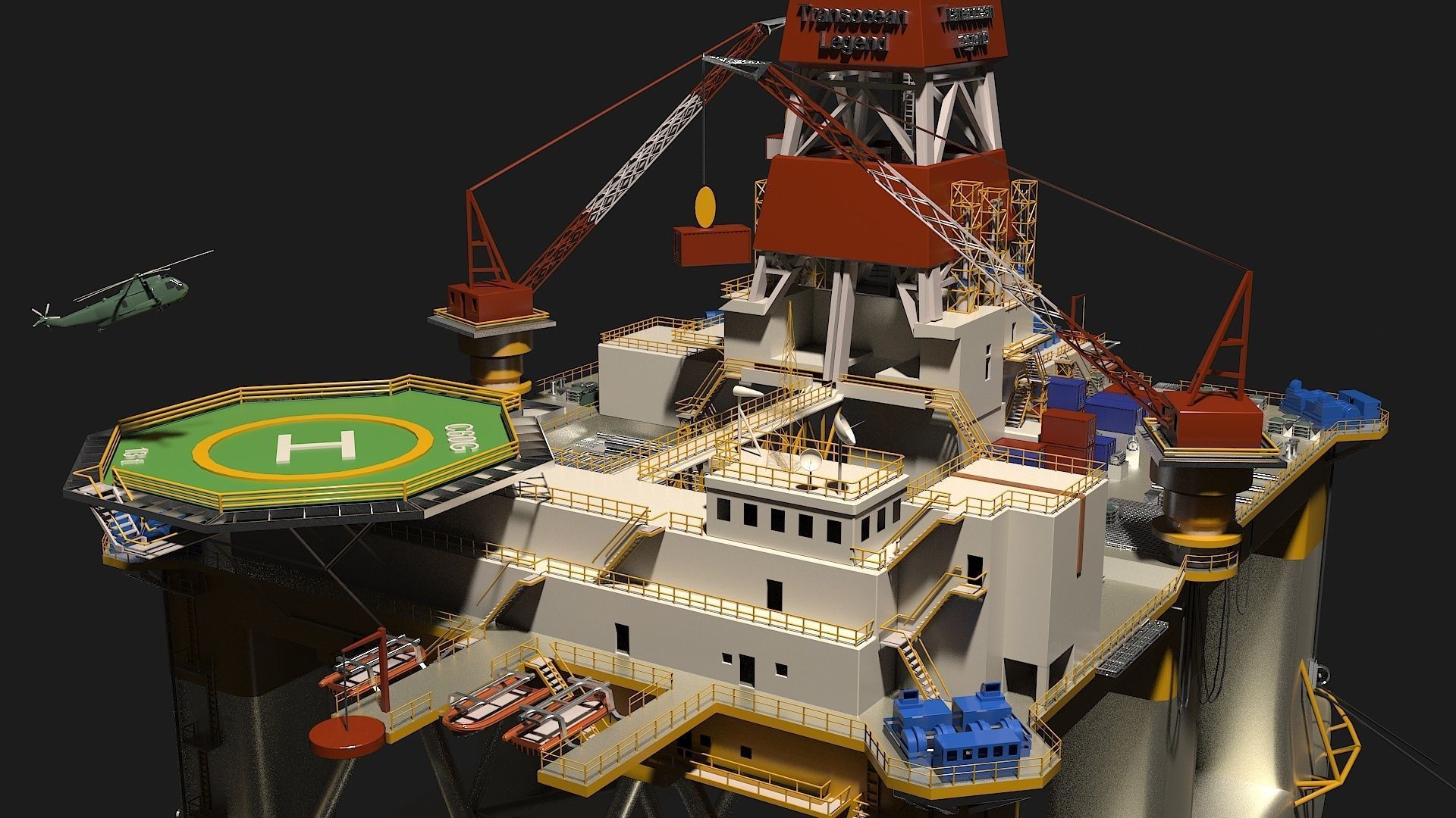 TransOcean Legend Oil Platform 3D model | CGTrader