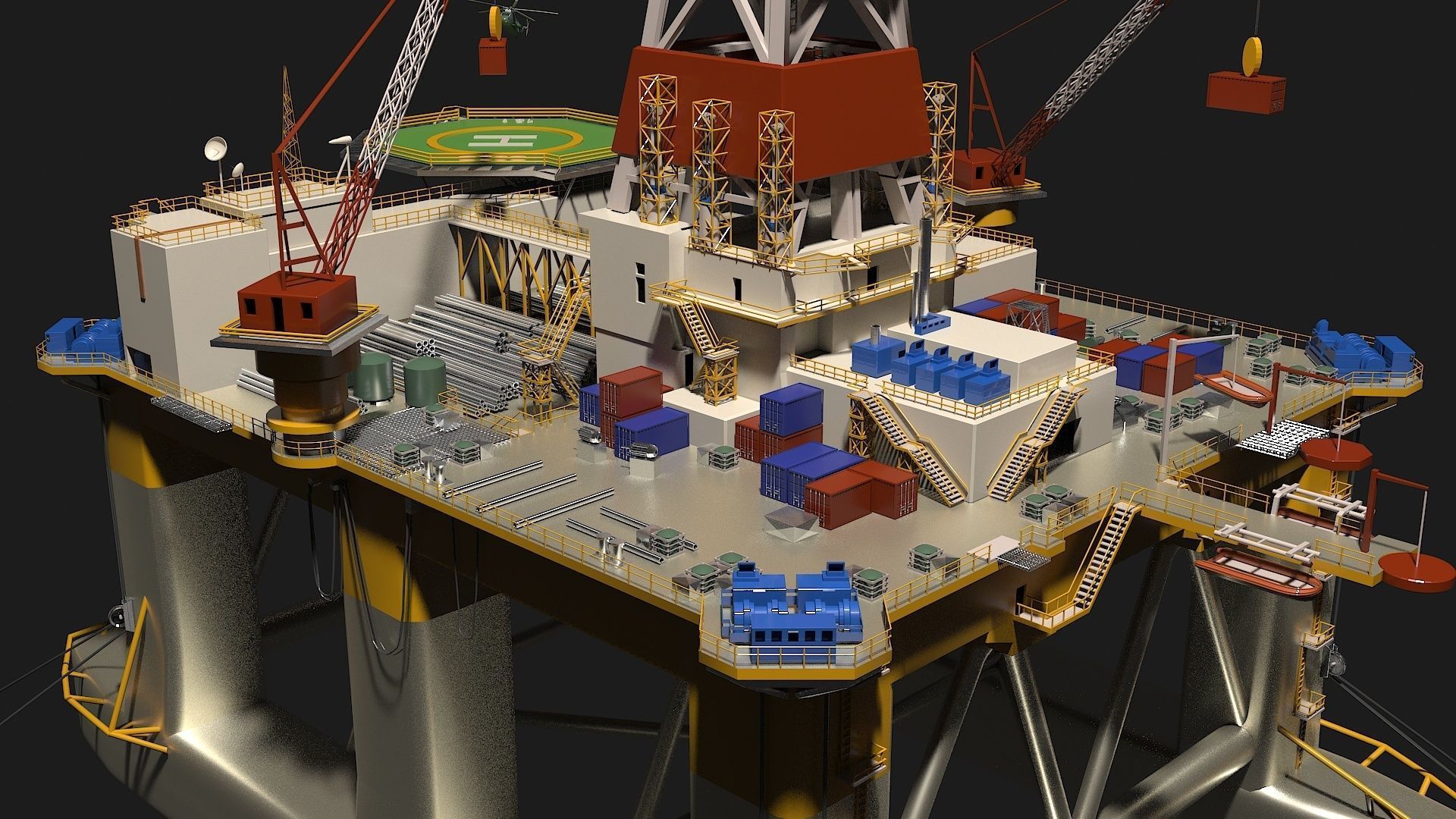 TransOcean Legend Oil Platform 3D model | CGTrader