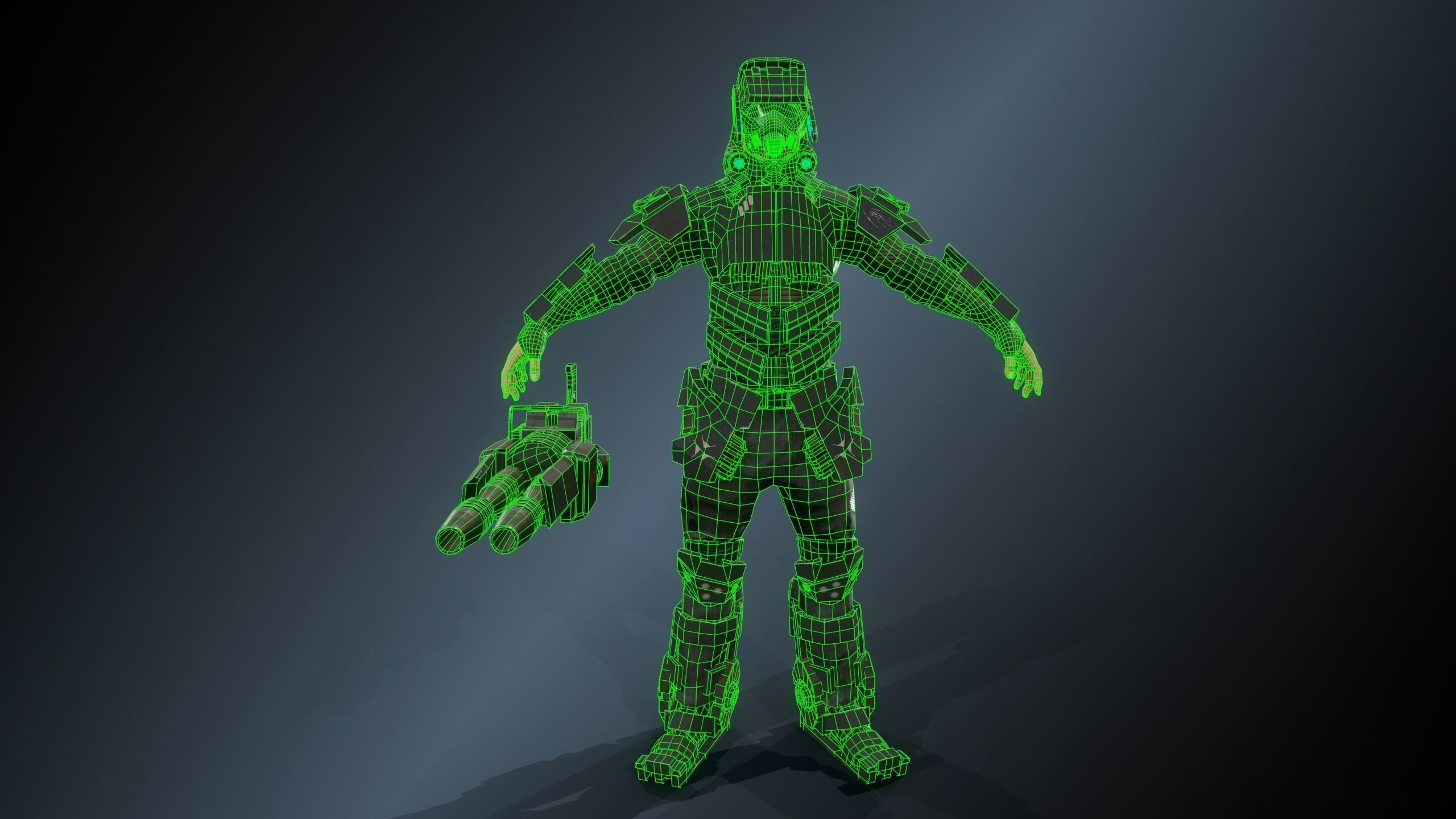 3D model Cyber samurai 3 VR / AR / low-poly rigged animated | CGTrader