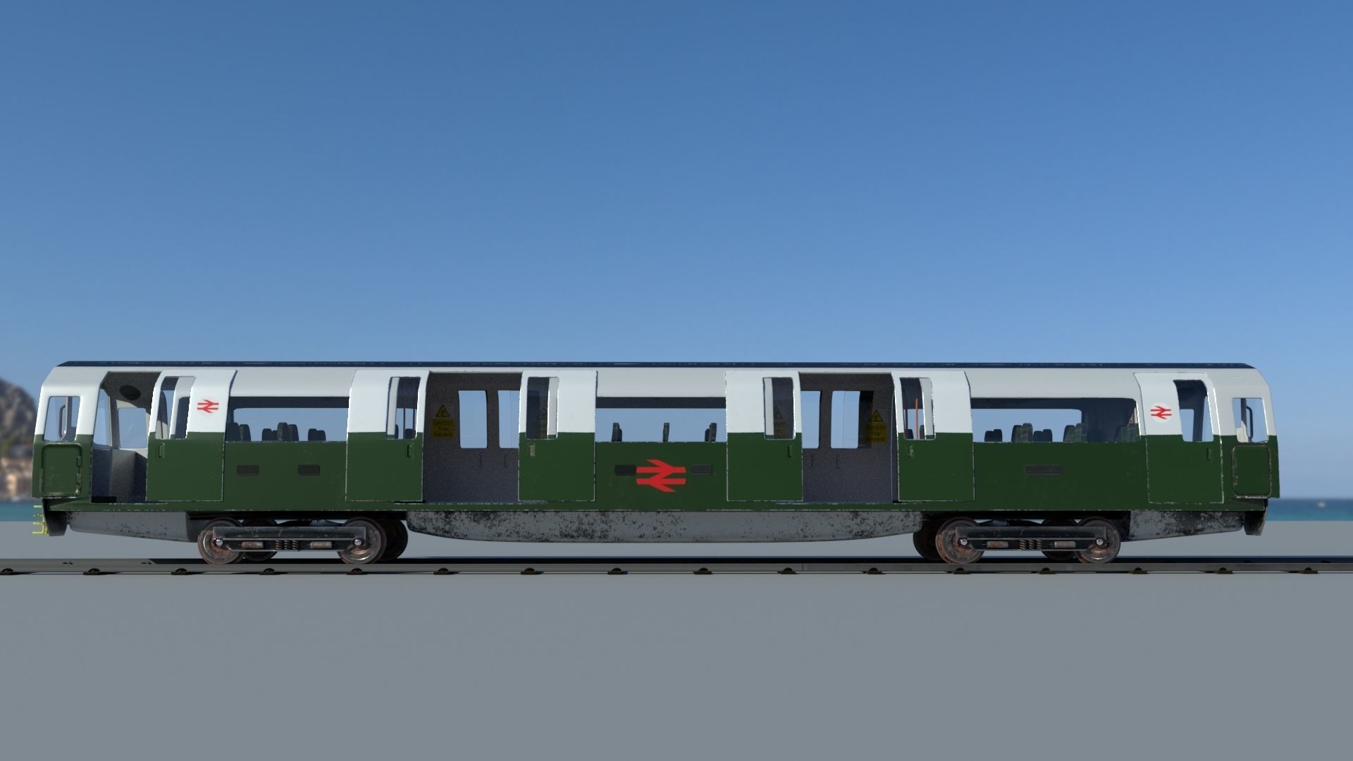 Subway metro train carriage 3D model rigged | CGTrader