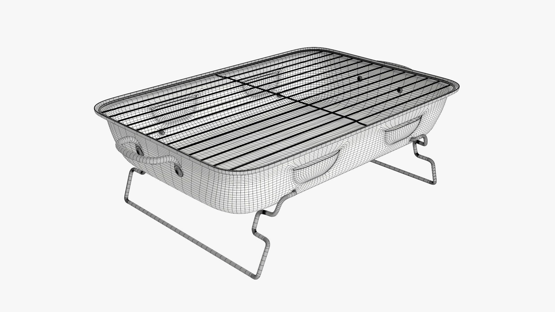 Charcoal portable steel grill bbq 3D model | CGTrader