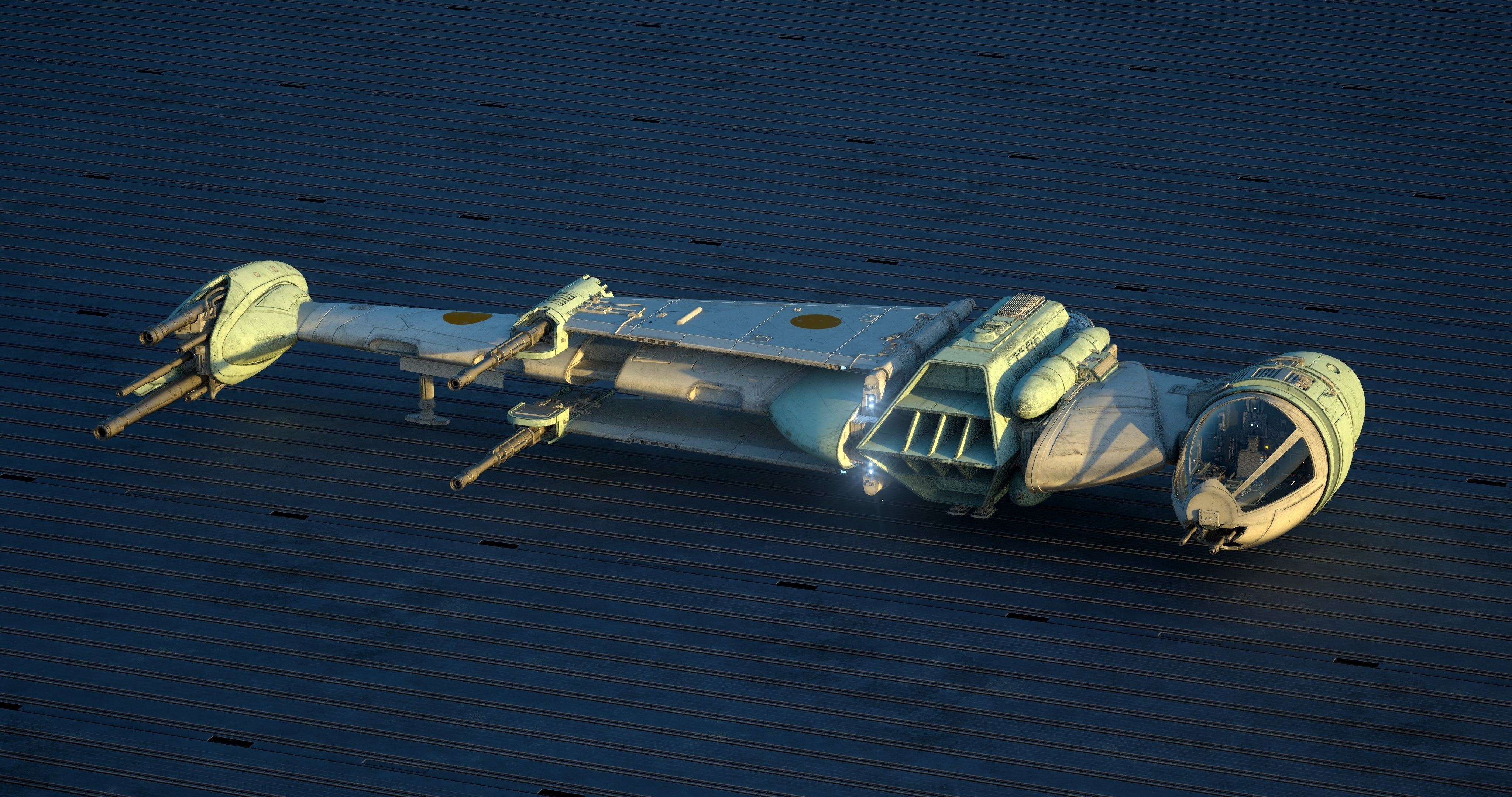 B-WING star wars fighter flying in space 3D model animated | CGTrader