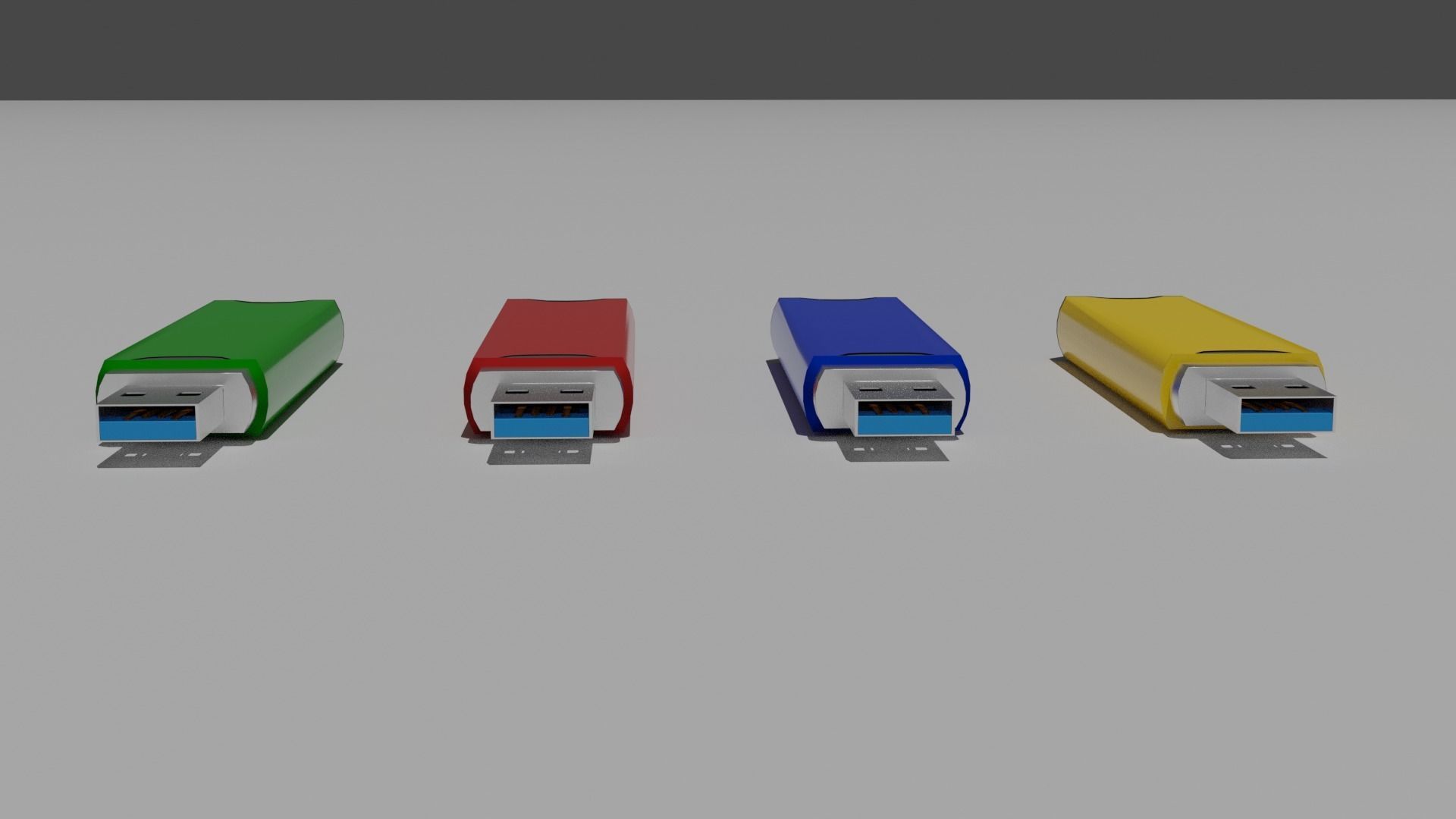 3D model Low Poly USB Set colorful drives VR / AR / low-poly | CGTrader