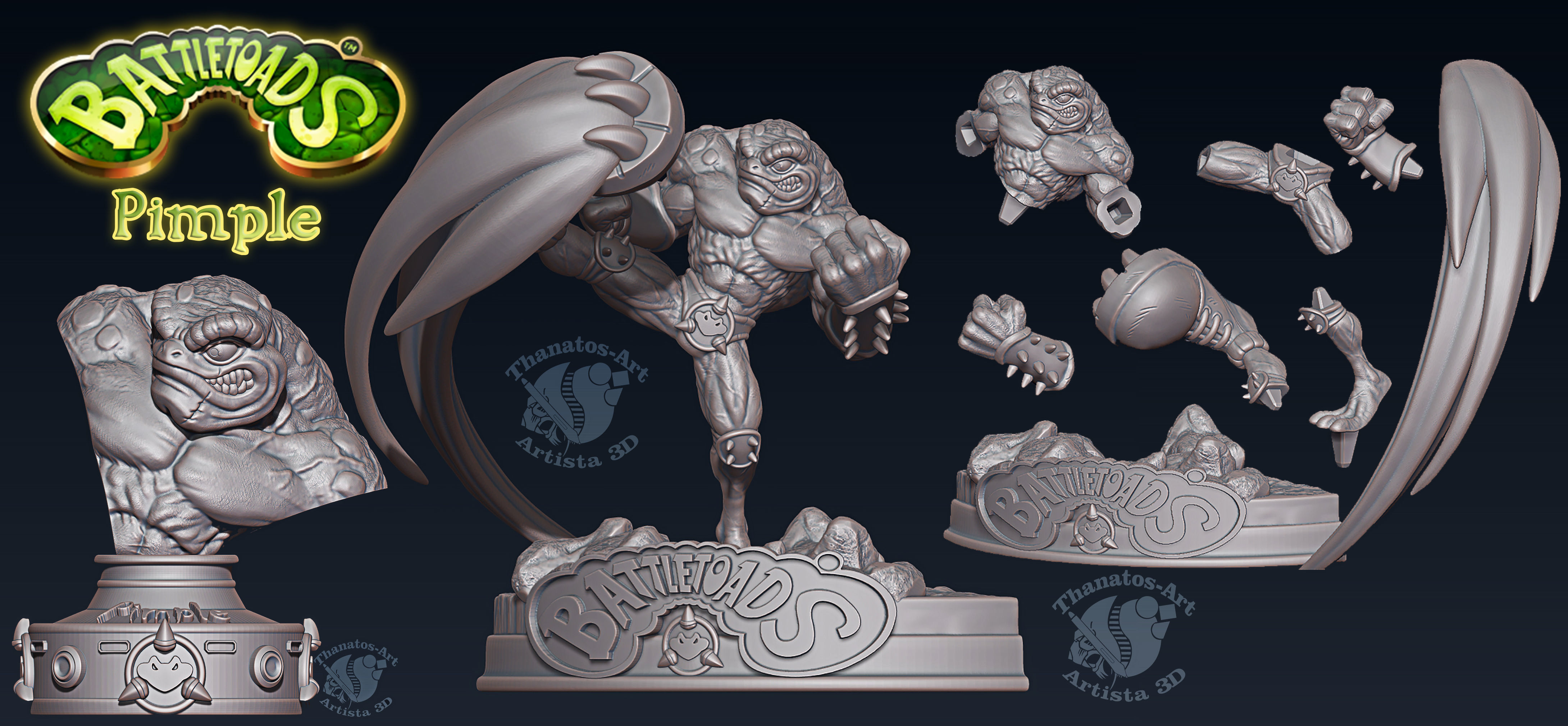 Battletoads Pimple Fan Art 3D model 3D printable | CGTrader