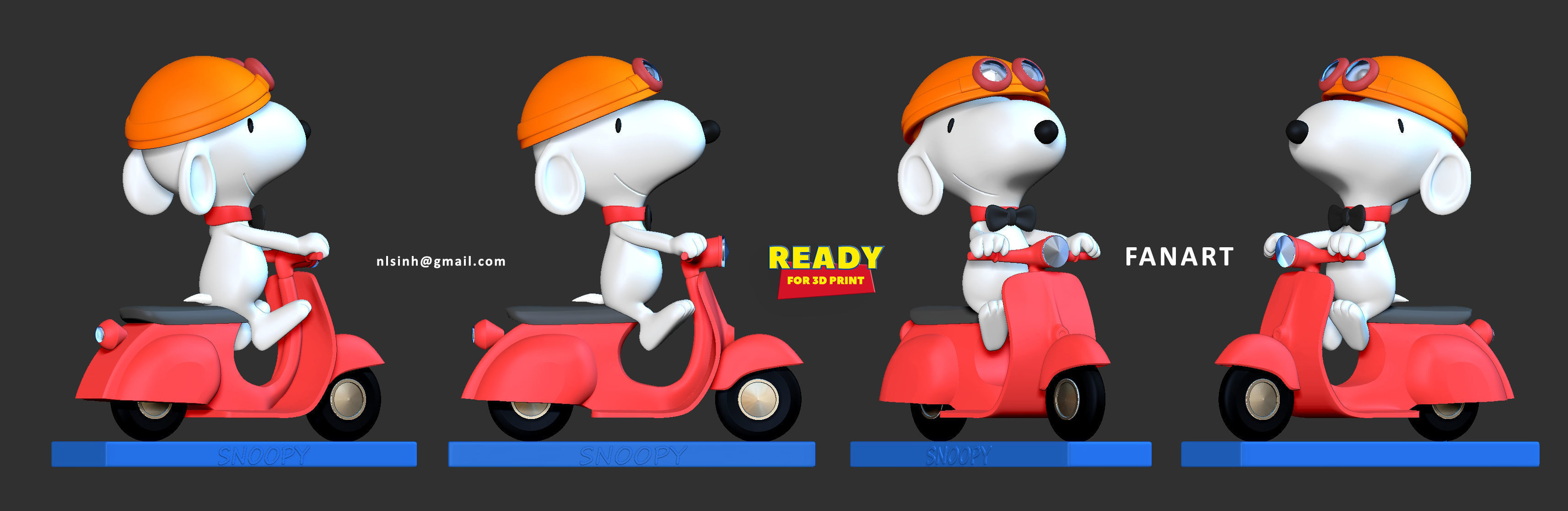 Snoopy Dog 3D model 3D printable | CGTrader