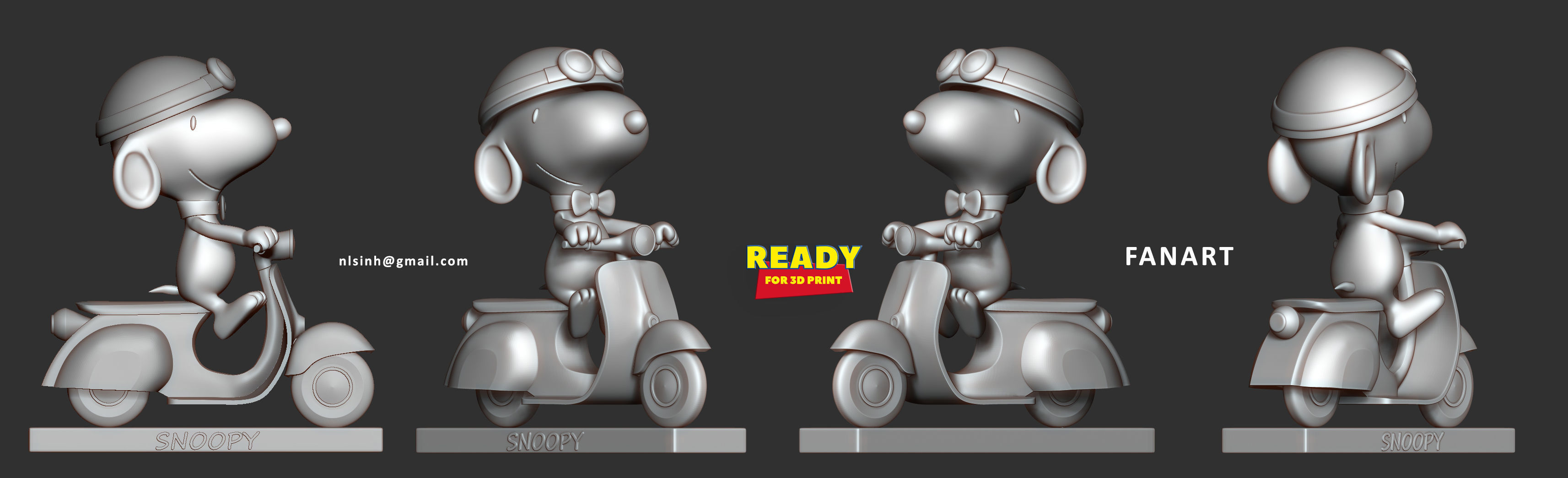Snoopy Dog 3D model 3D printable | CGTrader