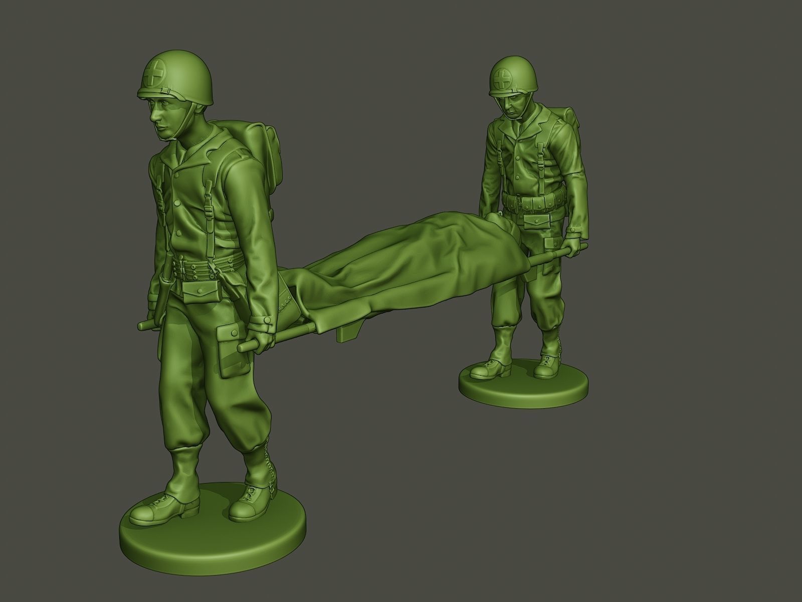 American soldiers ww2 carring stretcher A8 3D model 3D printable | CGTrader