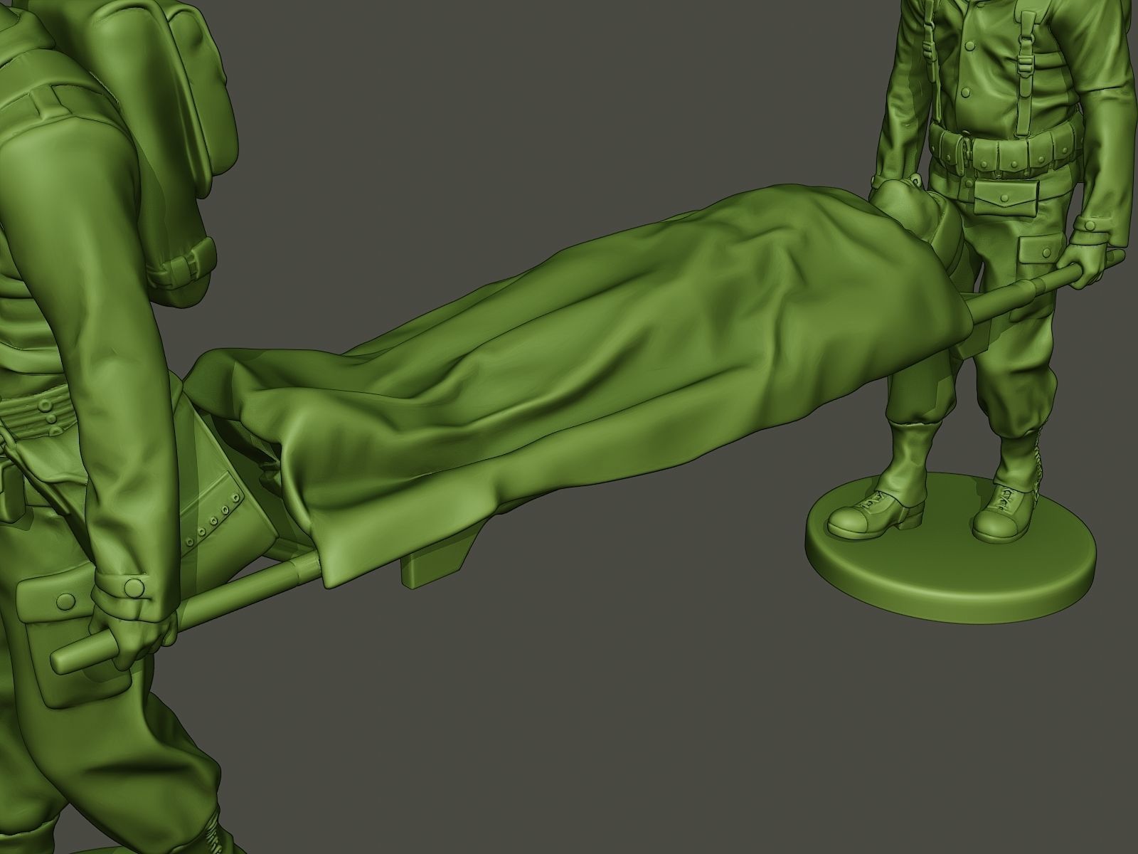 American soldiers ww2 carring stretcher A8 3D model 3D printable | CGTrader